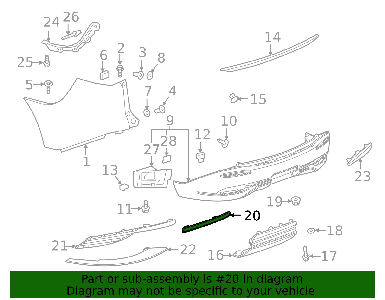 2022-2024 Buick Enclave Lower Molding 84534238 | Courtesy Parts