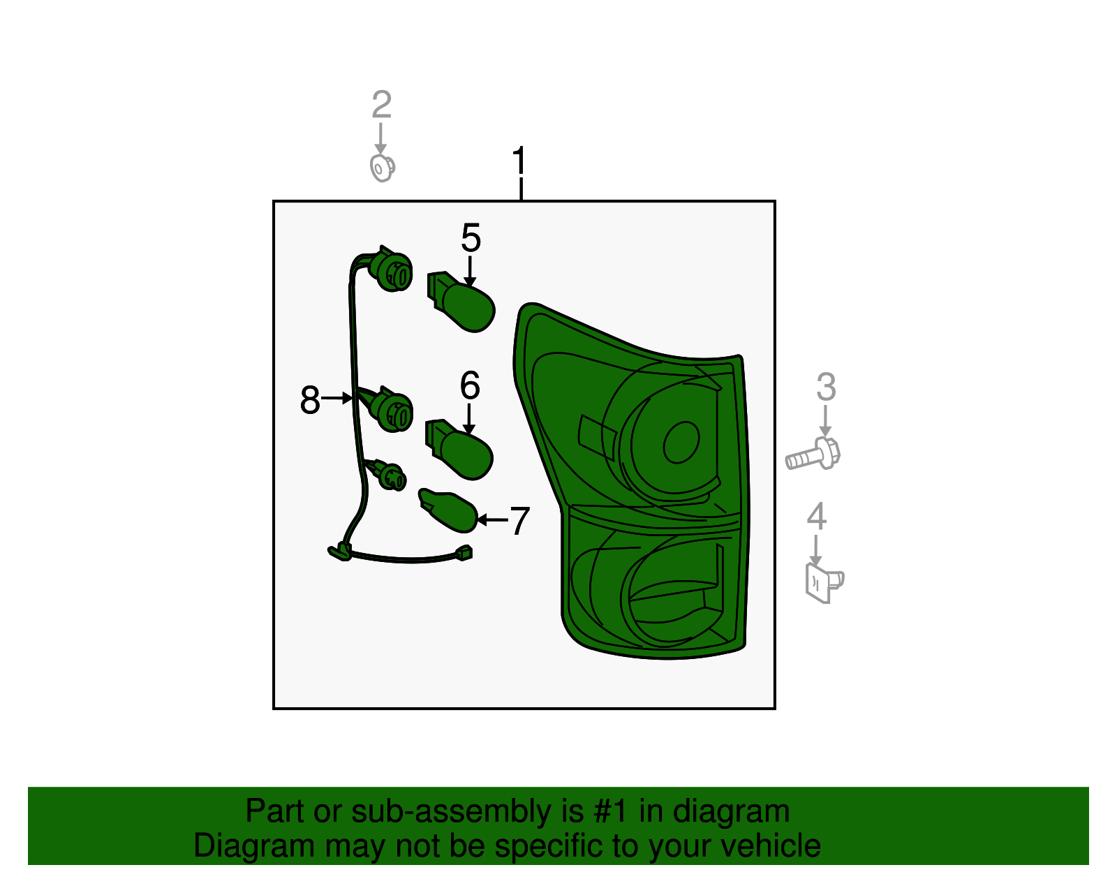 2010-2013 Toyota Tundra Tail Lamp Assembly - PASSENGER SIDE 81550-0C090 ...