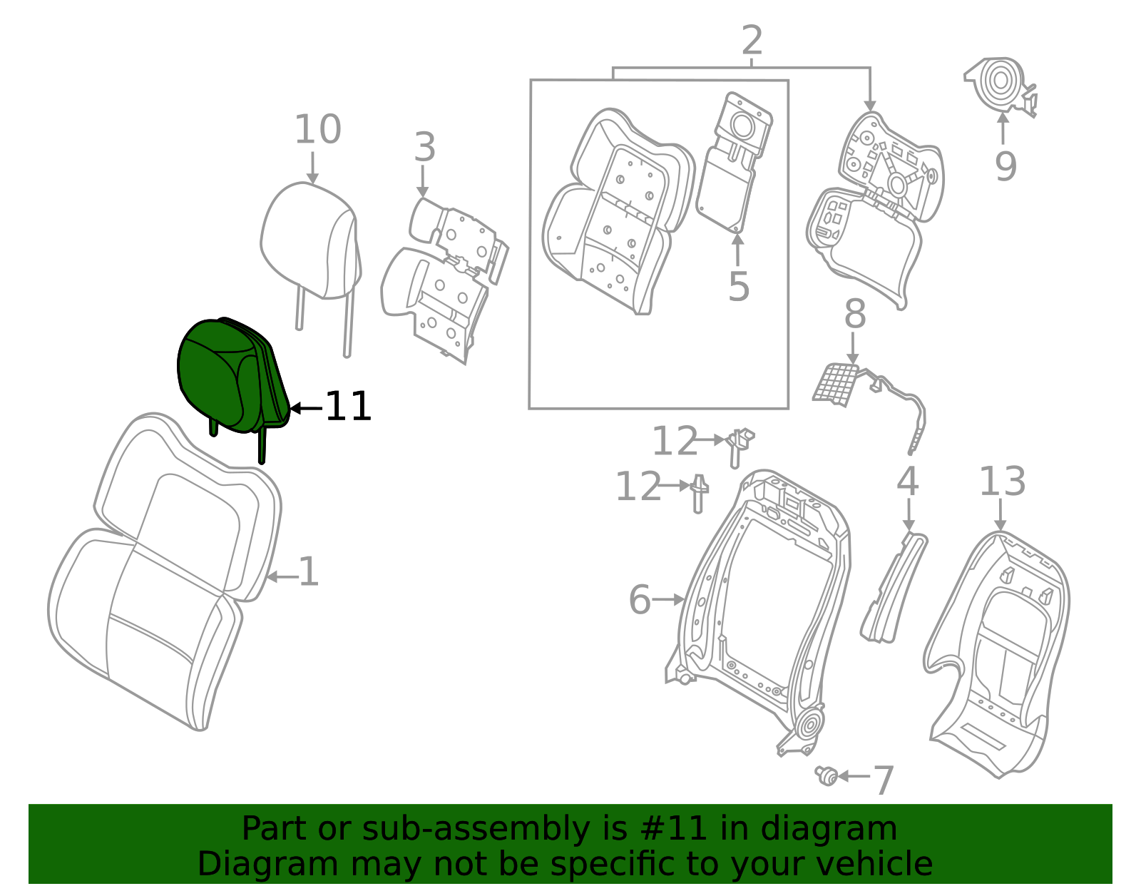 2020-2024 Lincoln Aviator Headrest LC5Z-78611A08-AF | Miracle Ford Parts