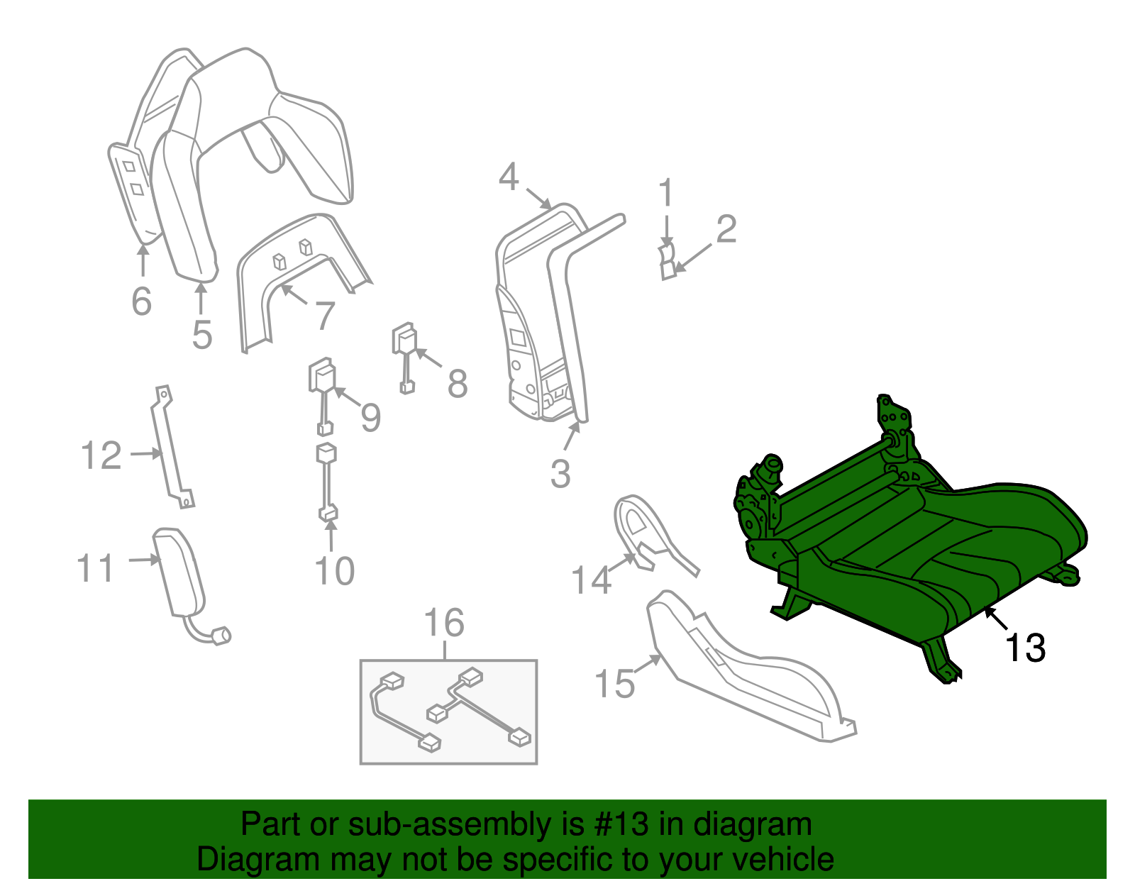 2007-2009 Nissan 350Z Cushion Assembly 873A2-CF48C | Team Nissan Inc.