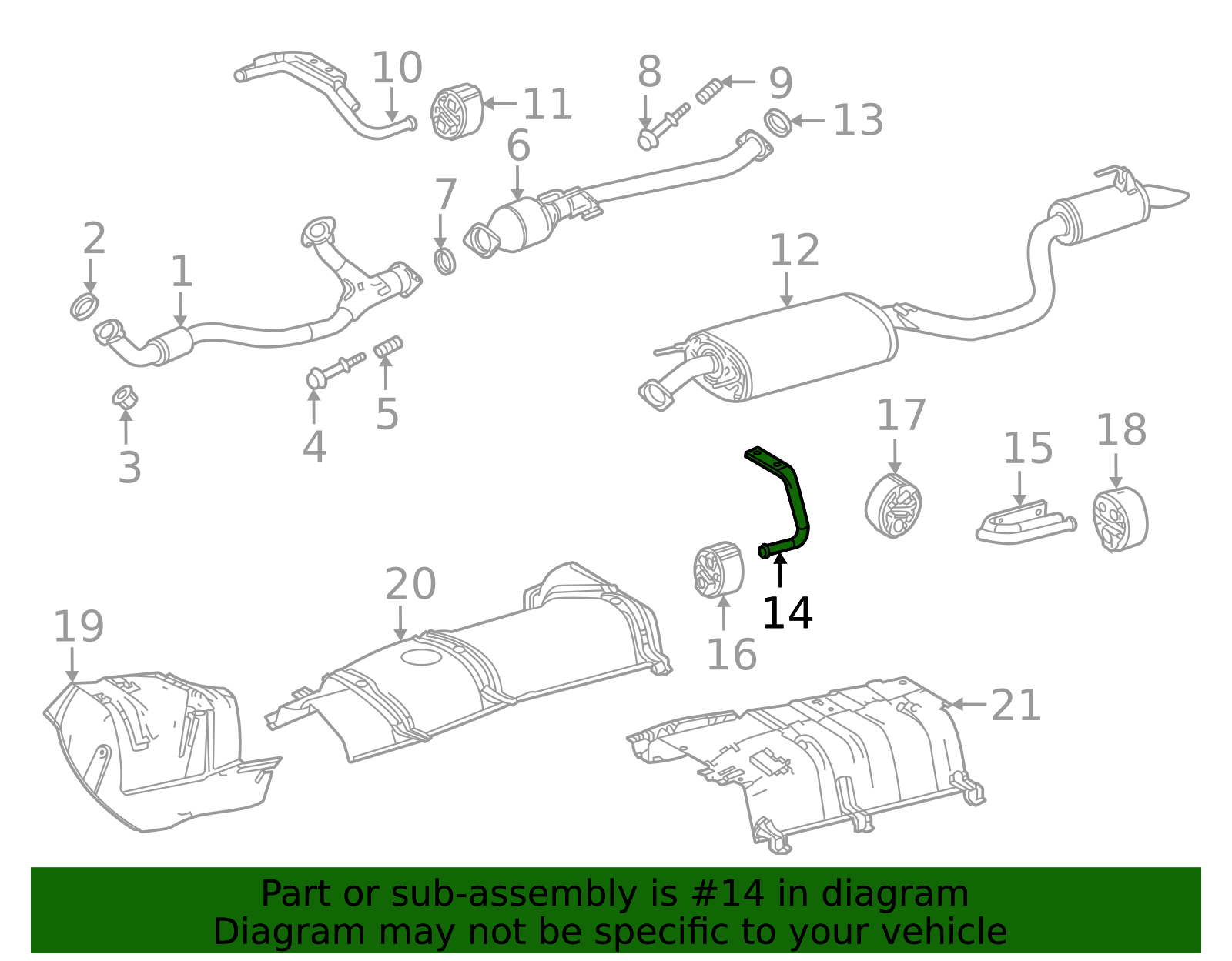 17574-0P170 - Muffler & Pipe Support Bracket - 2020-2024 Toyota Highlander | OEM Genuine Toyota ...