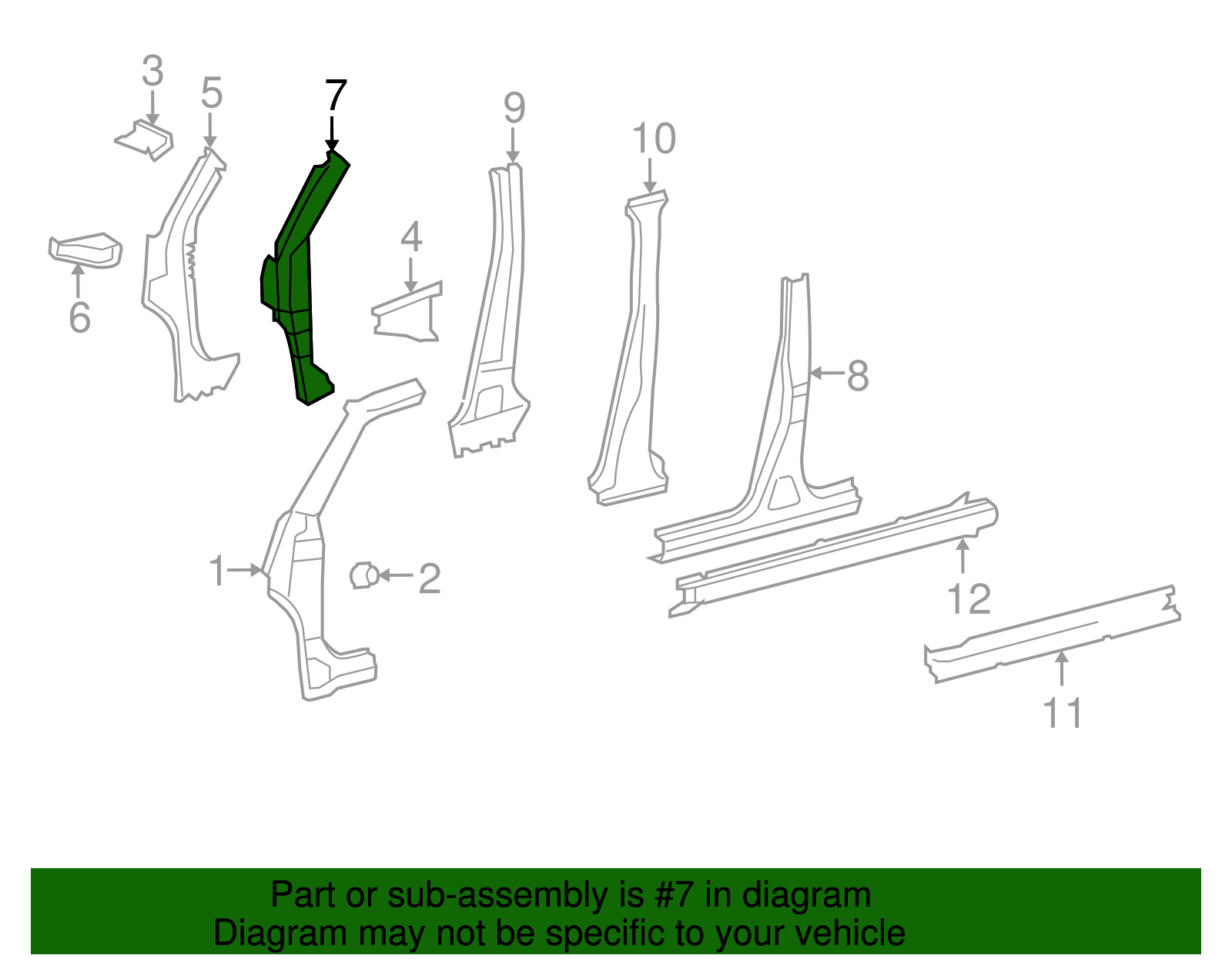 61109-12284 - Hinge Pillar Reinforced 2008-2015 Scion xB | Longo Toyota ...