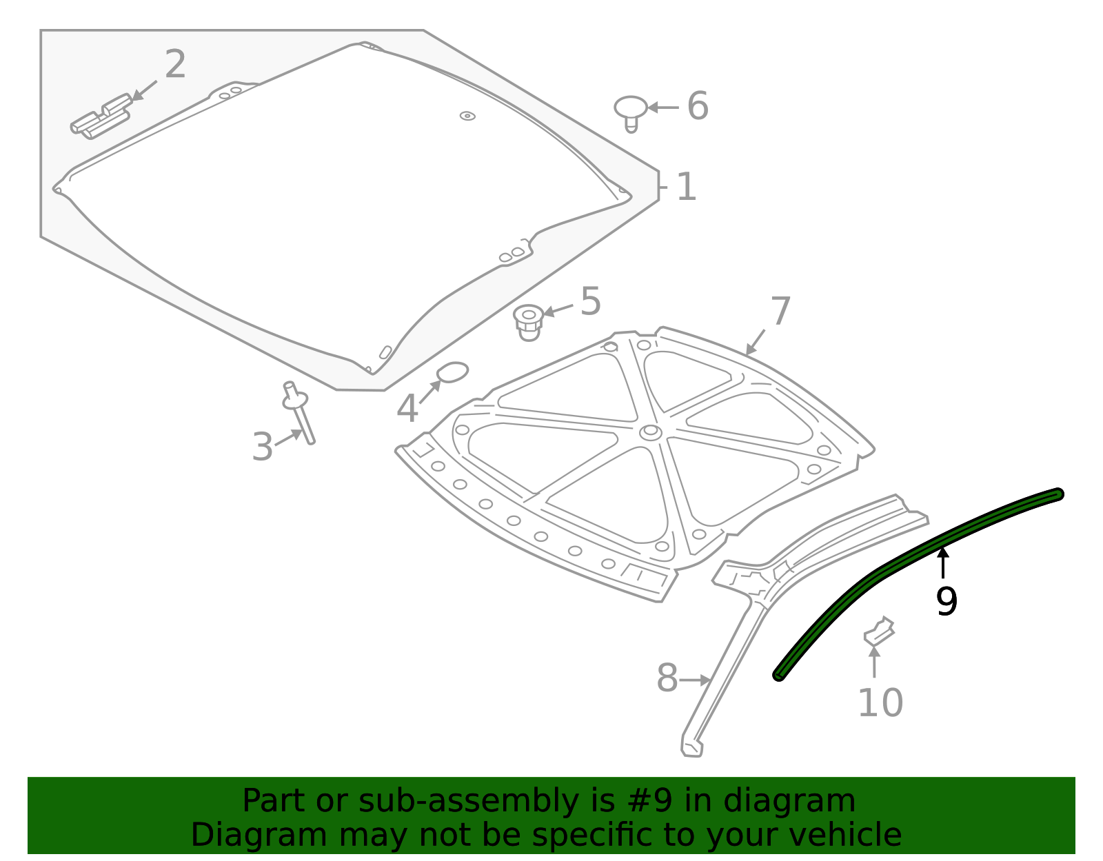 2023-2024 Nissan GT-R Roof Molding 73854-6HV0A | Bill Kay Nissan Parts