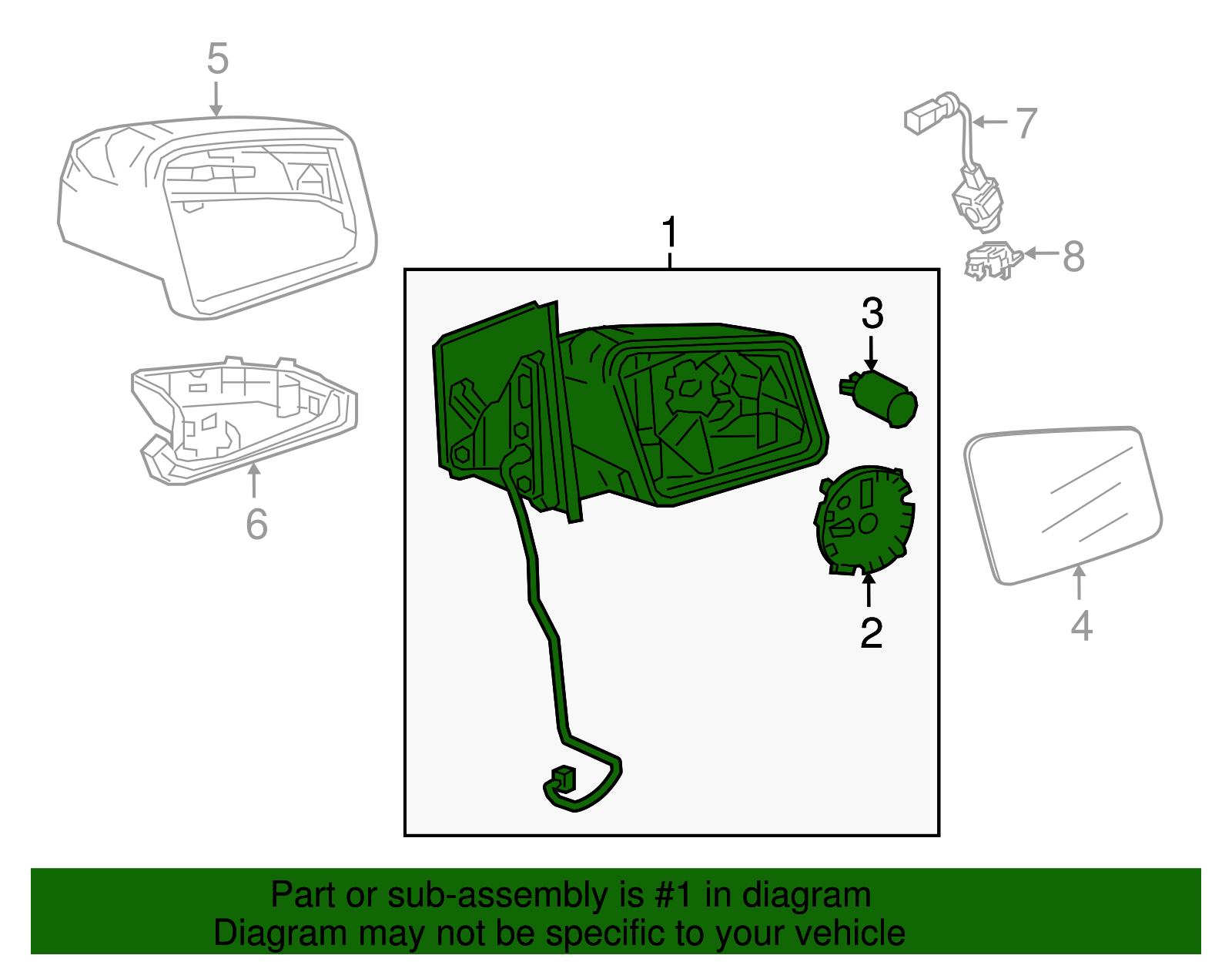 156-810-35-00 - Mercedes-Benz Mirror Assembly 2015-2020 Mercedes-Benz ...