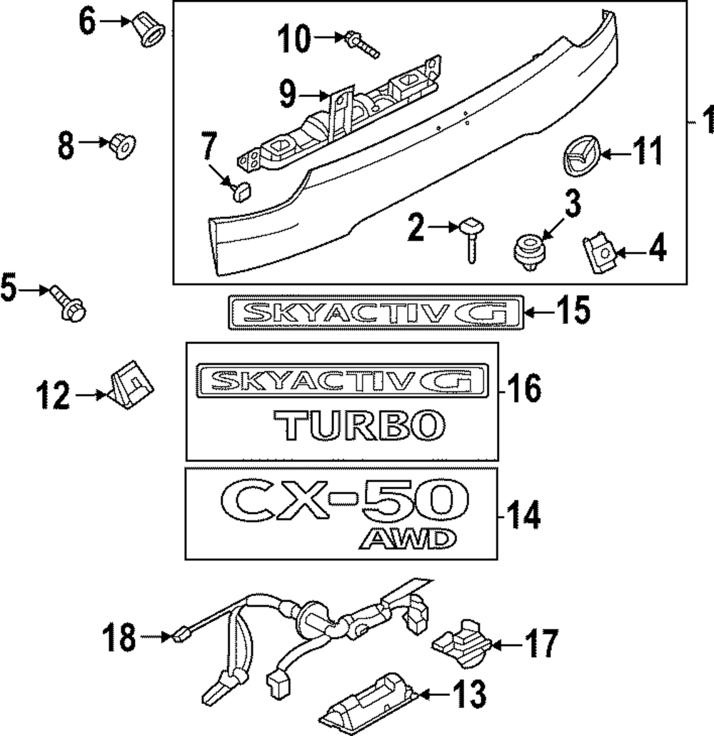 VA40-51-731 - Mazda Hatch Emblem 2023-2025 Mazda CX-50 | Performance ...
