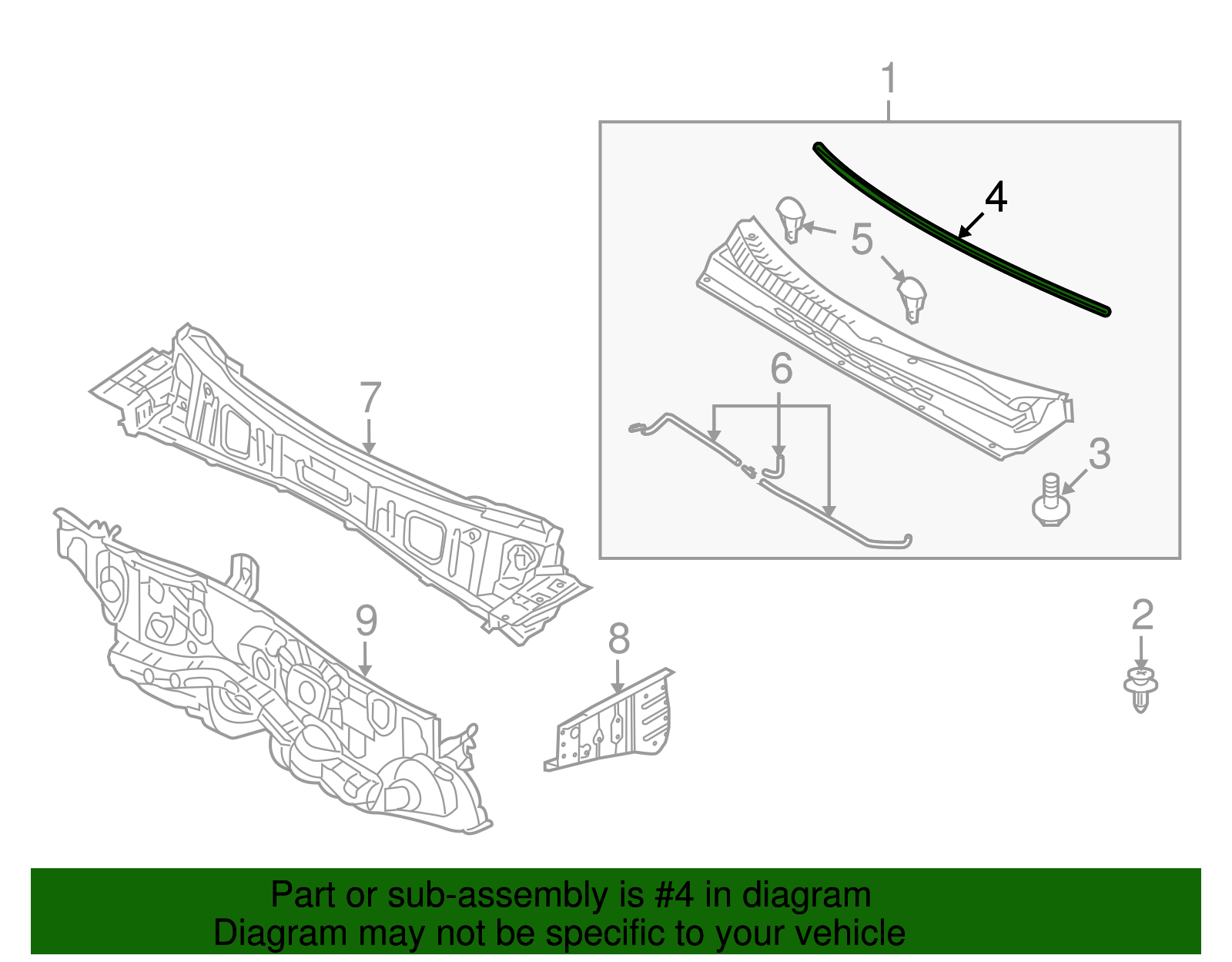 2010-2013 Kia Soul | Weatherstrip | 86431-2K000 | Kia Auto Parts