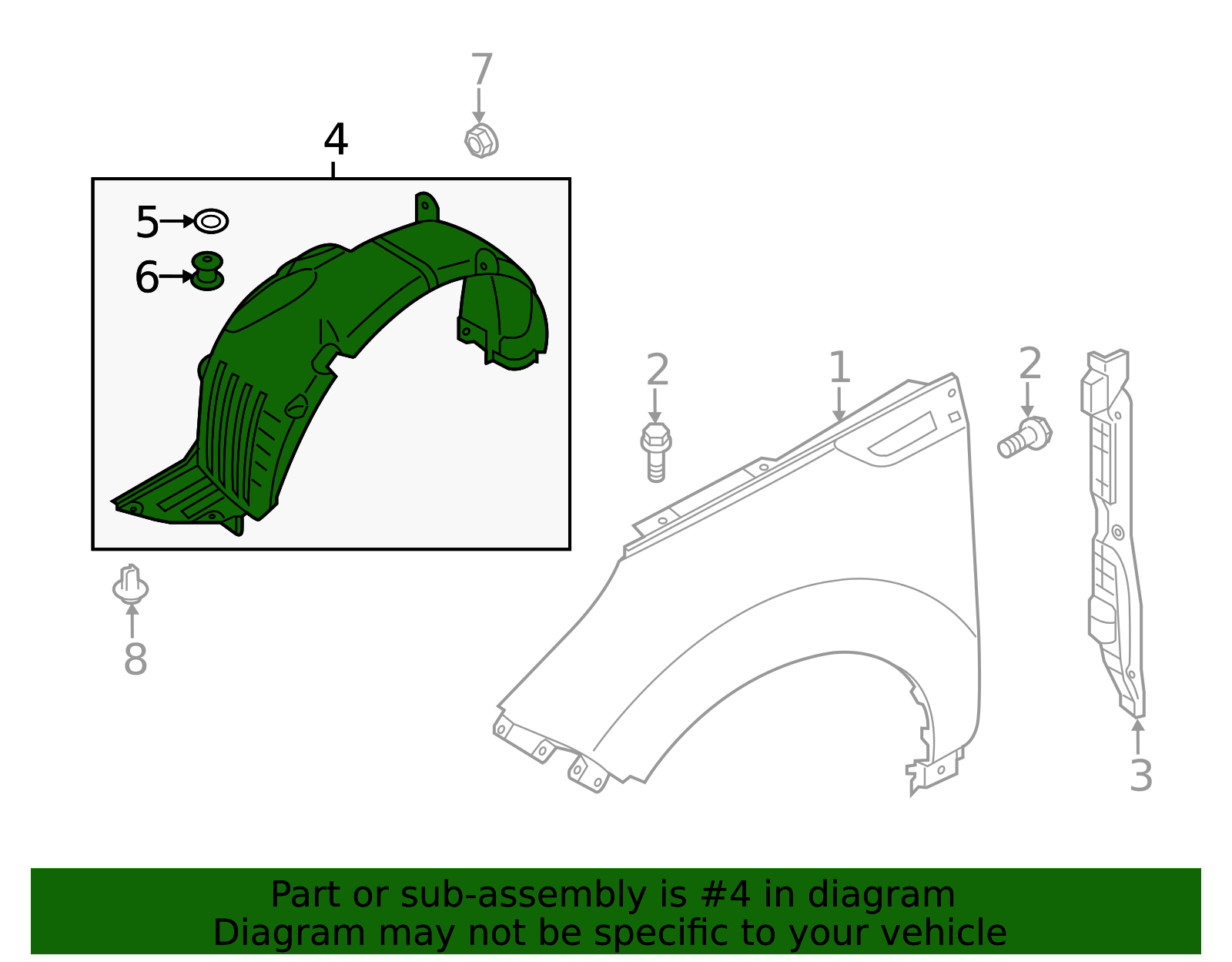 Fender Liner | 86811-B2000 | Kia Auto Parts