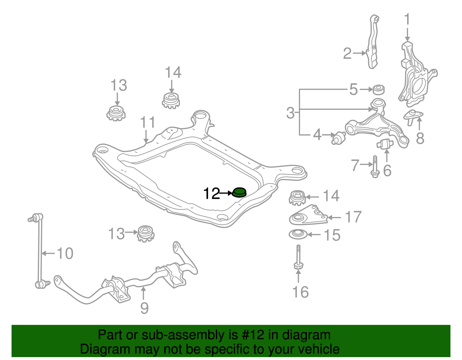 Genuine Engine Cradle Bumper for 1999-2010 Volvo | Part# 8646382 | Over ...