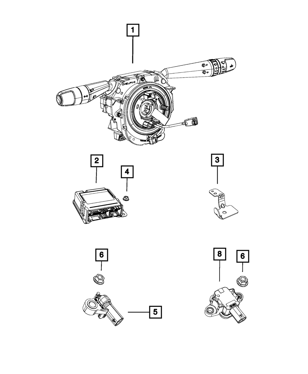 2016-2023 Mopar Steering Column Control Module Clock Spring 6UW41LXHAD ...