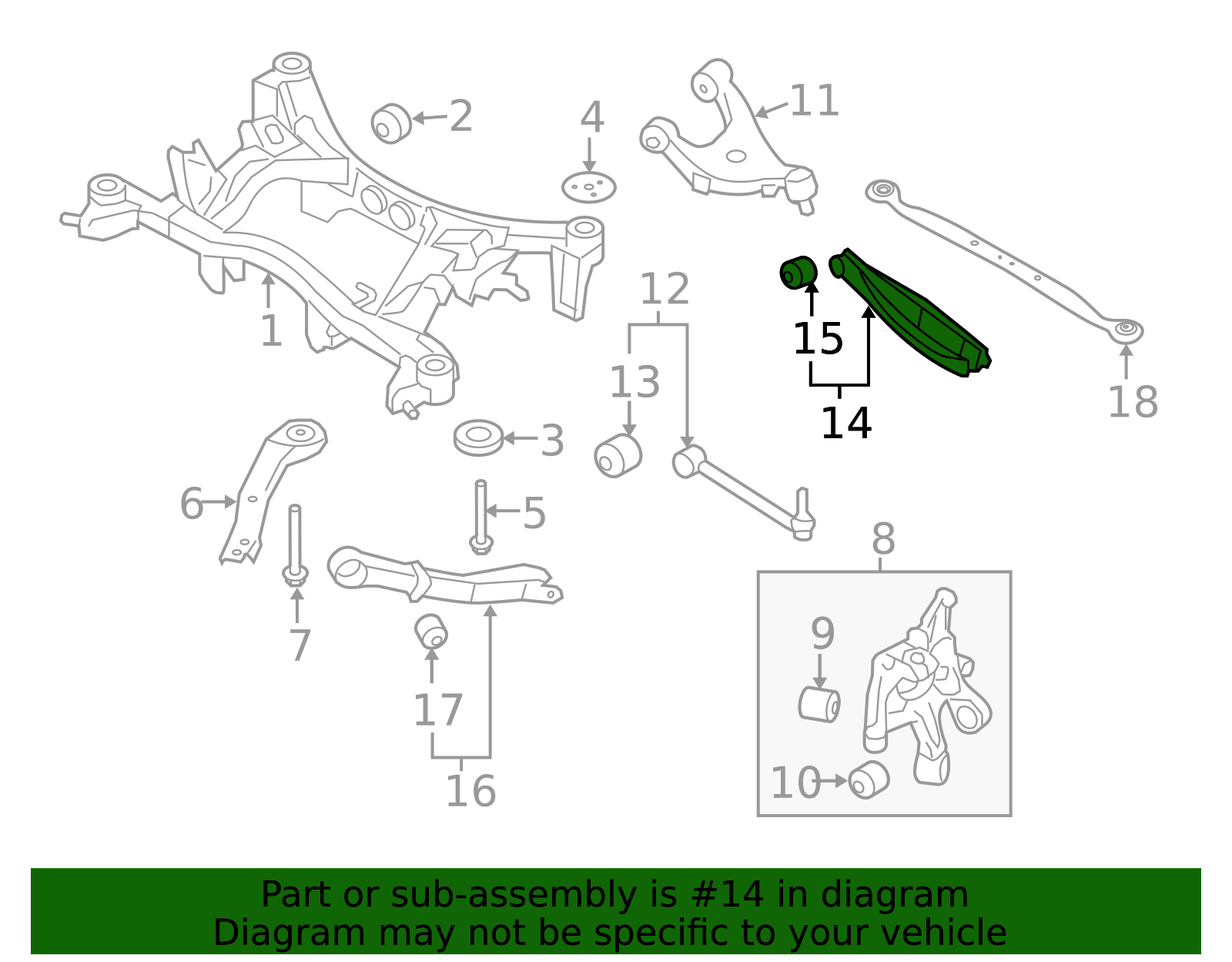 2015-2025 Subaru Lower Control Arm 20250AL011 | Subaru Parts Guys