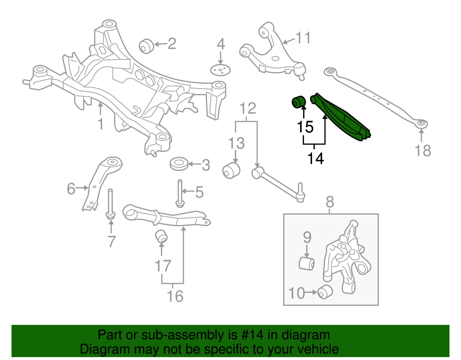 2015-2025 Subaru Lower Control Arm 20250AL011 | Subaru Parts Store