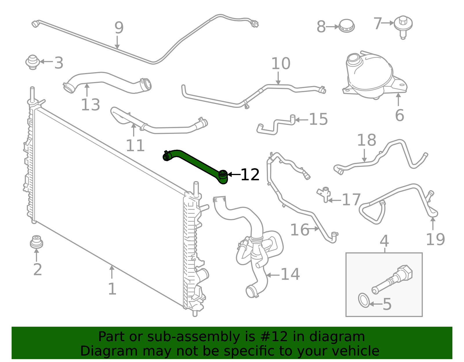2020-2025 Ford Motorcraft™ Engine Coolant Overflow Hose KM-7105 | OEM ...