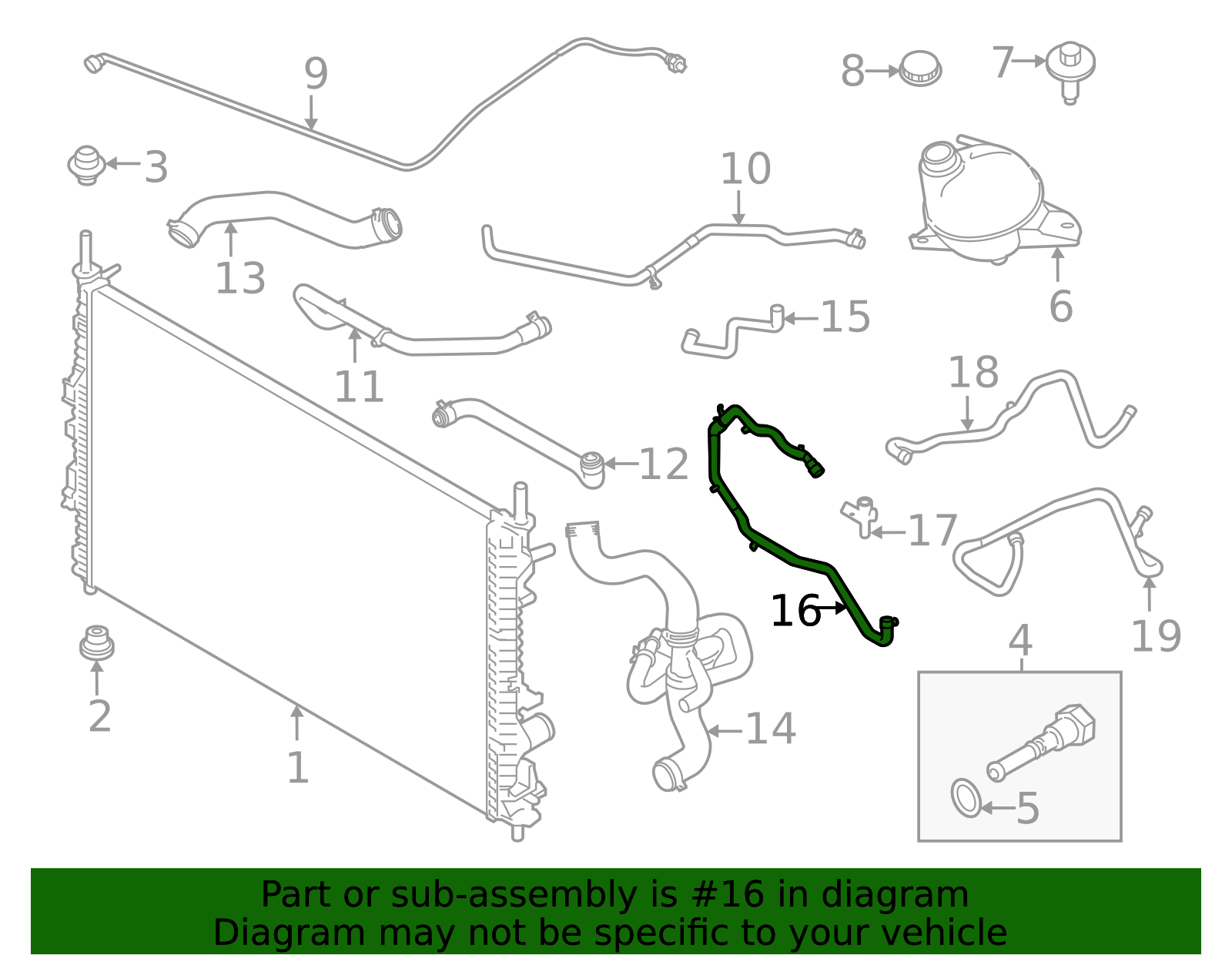Genuine OEM Ford Part - Engine Water Pump Outlet Pipe LK4Z-8A519-M ...
