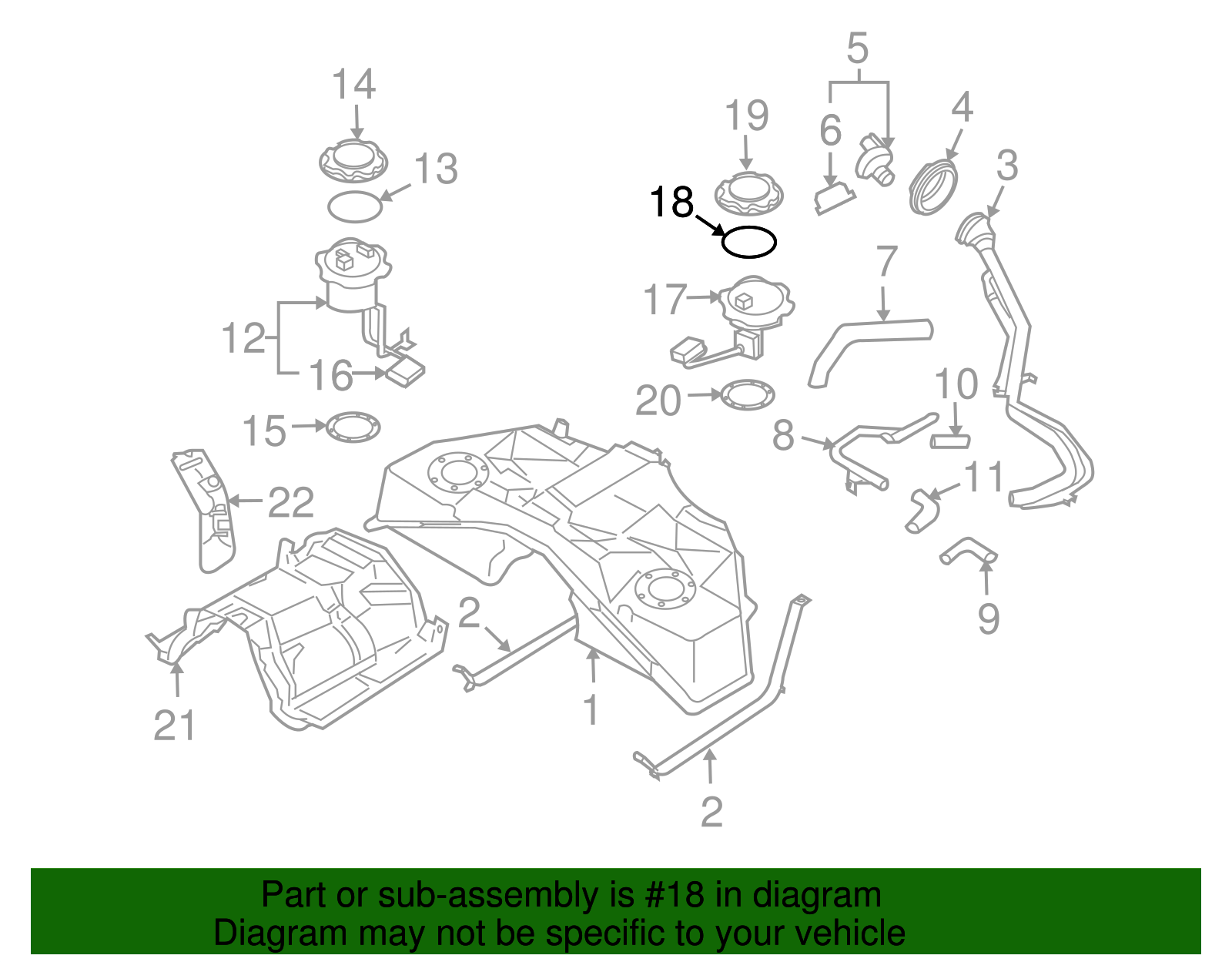 2005-2025 Nissan Fuel Pump Assembly Seal 17342-CE800 | Nissan Parts Central