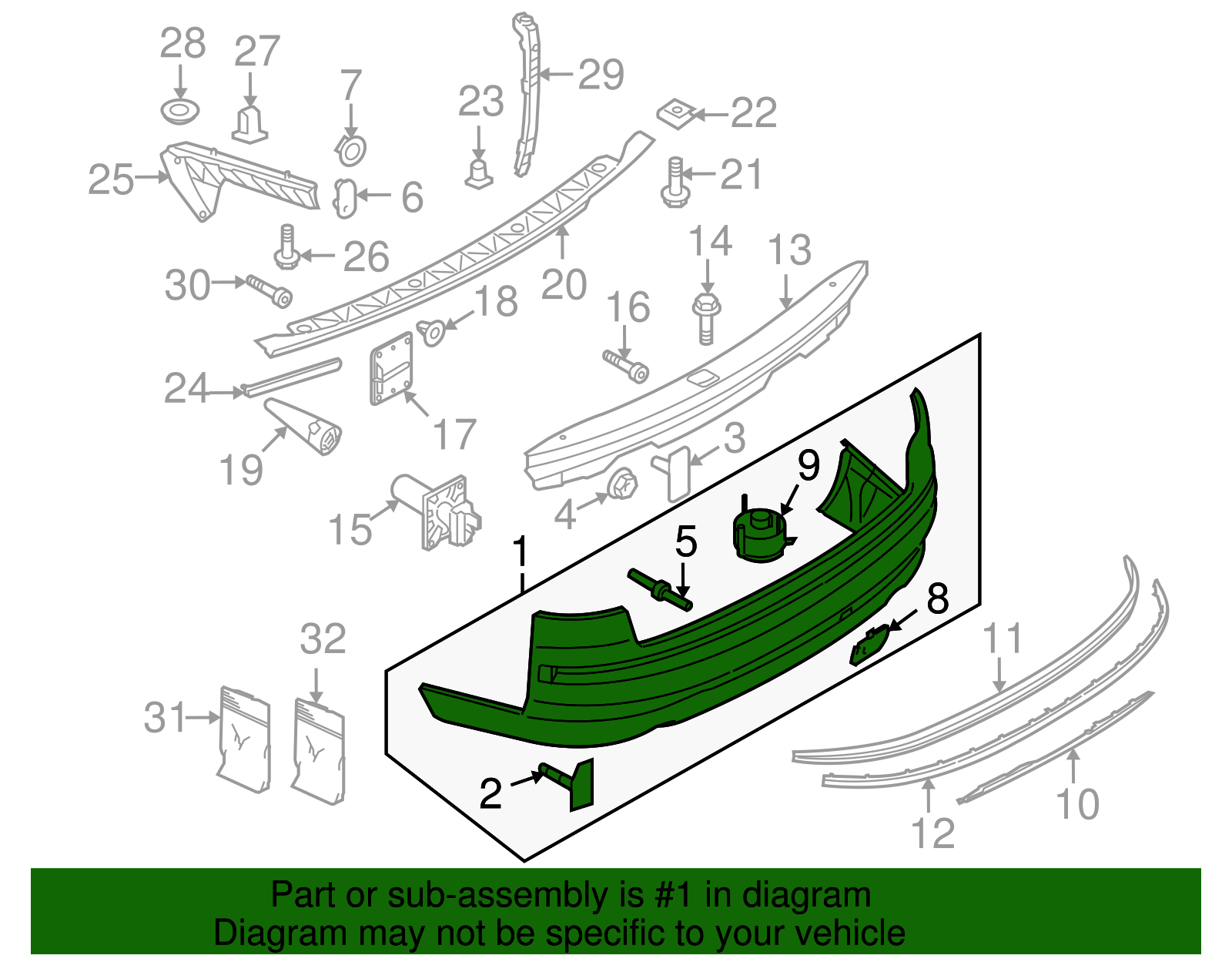4E0-807-303-J-GRU - Bumper Cover 2005-2009 Audi A8 Quattro | Audi OEM ...