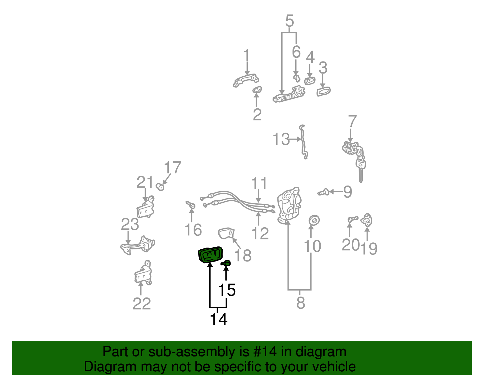 69205-AA030-E0 - Handle Inside - 2002-2006 Toyota Camry | Nucar Toyota ...