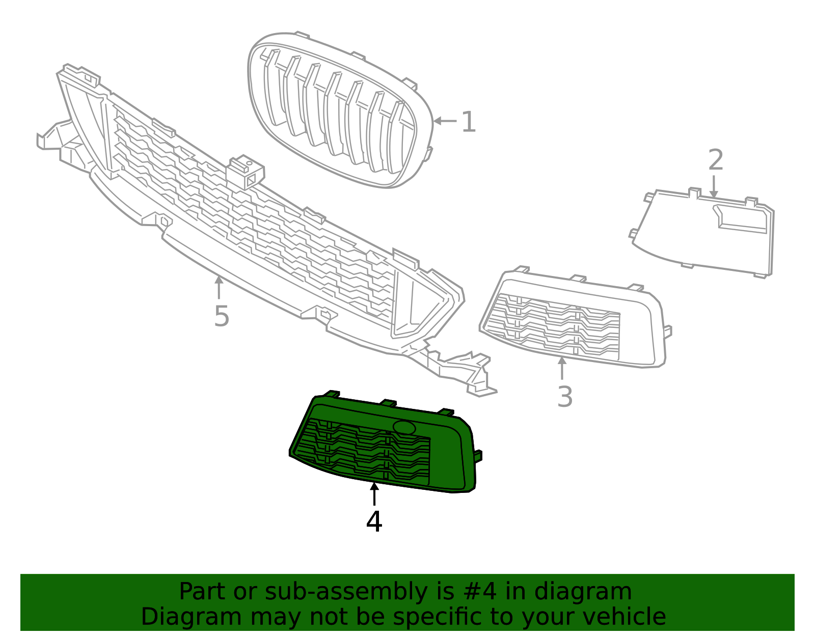 2016-2019 BMW X1 | Outer Grille | 51-11-8-072-775 | BMW OEM Parts Store