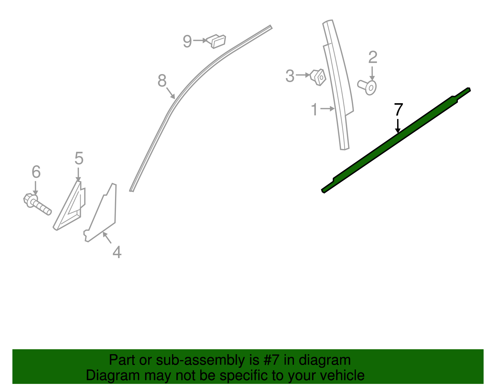 8W0-853-284-E-2ZZ - Belt Molding 2017-2024 Audi | Audi OEM Parts Guy