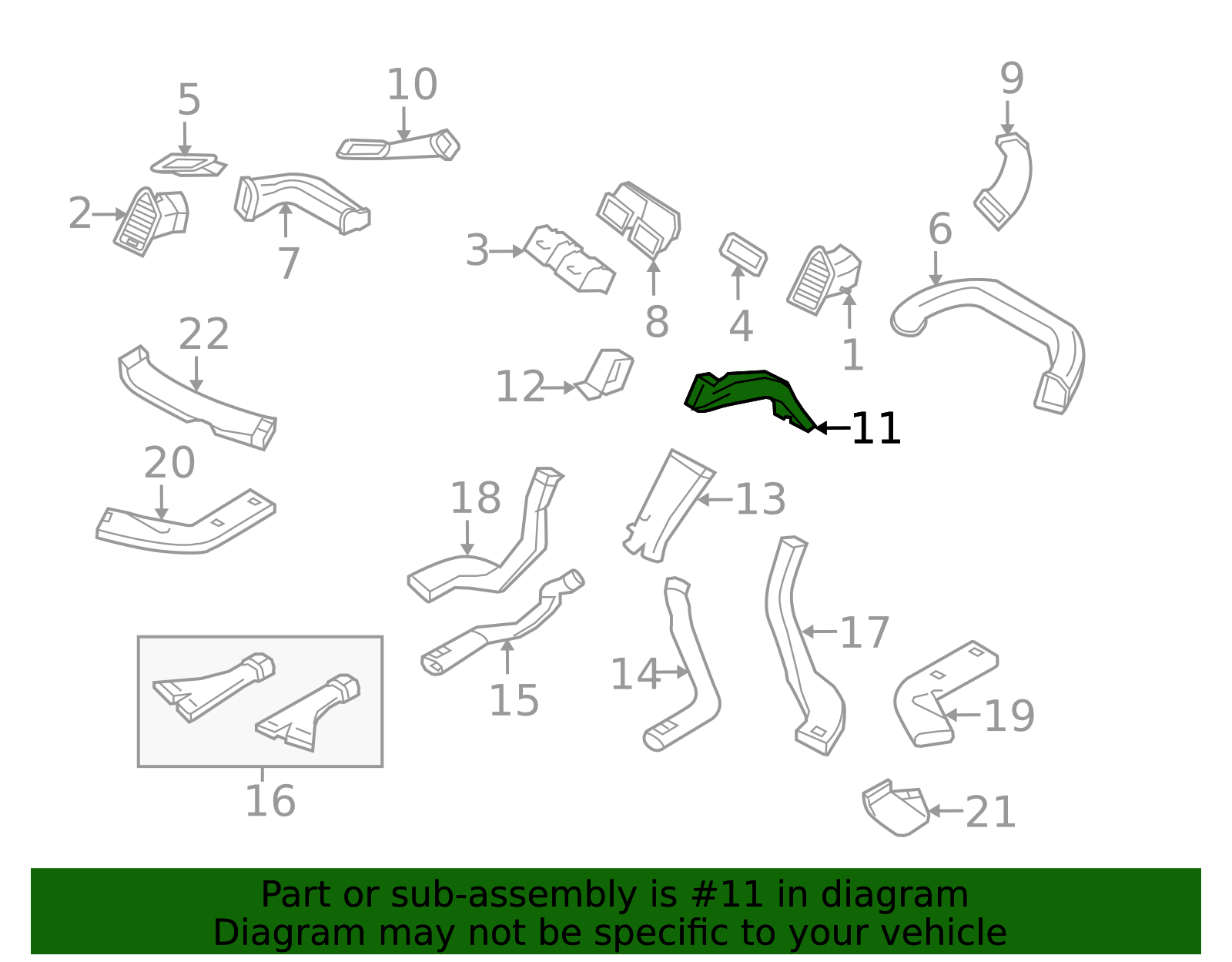 2007-2018 Volvo Outlet Duct 31291408 | TascaParts.com