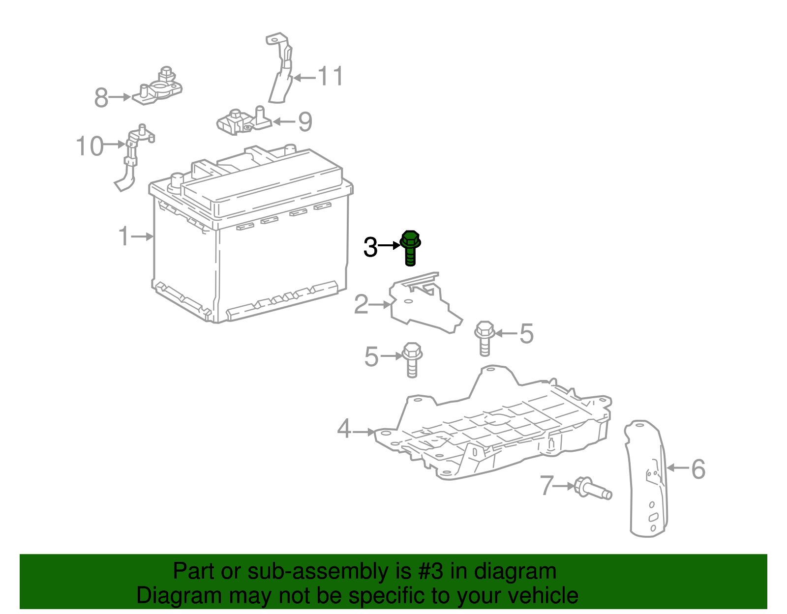 90105-A0460 - Battery Hold Down Bolt - 2015-2025 Toyota | OEM Genuine ...