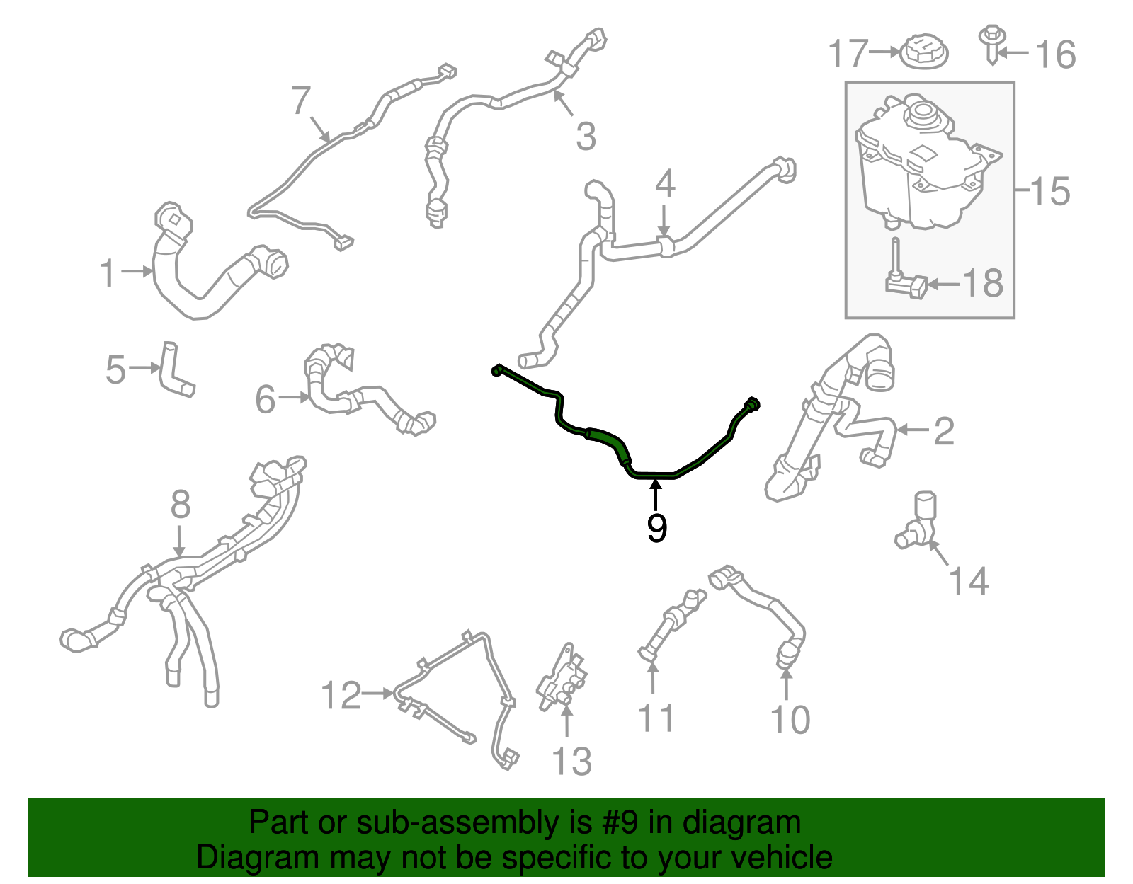 Genuine OEM Heater Hose Part# LR175177 Fits 2018-2023 Land Rover Range ...
