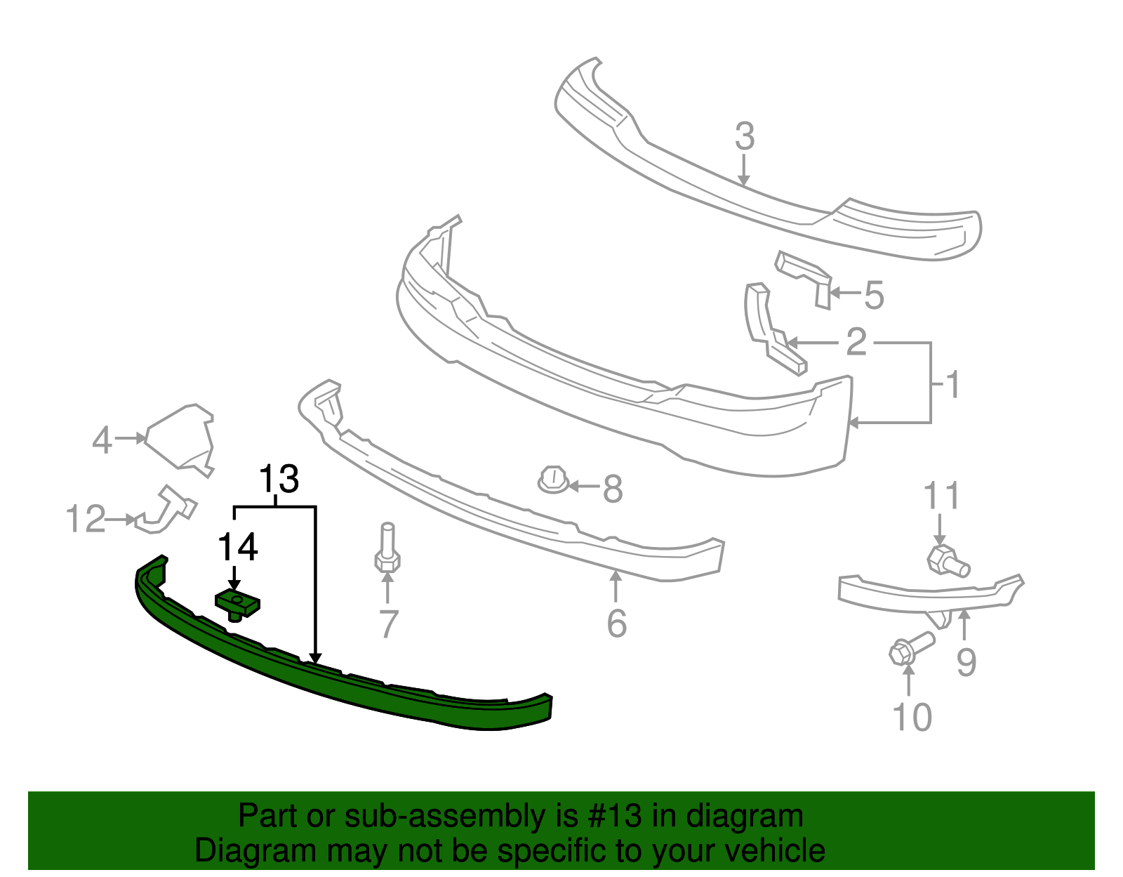2005-2006 GMC Yukon Front Air Deflector Extension 15224192 | Hadwin ...