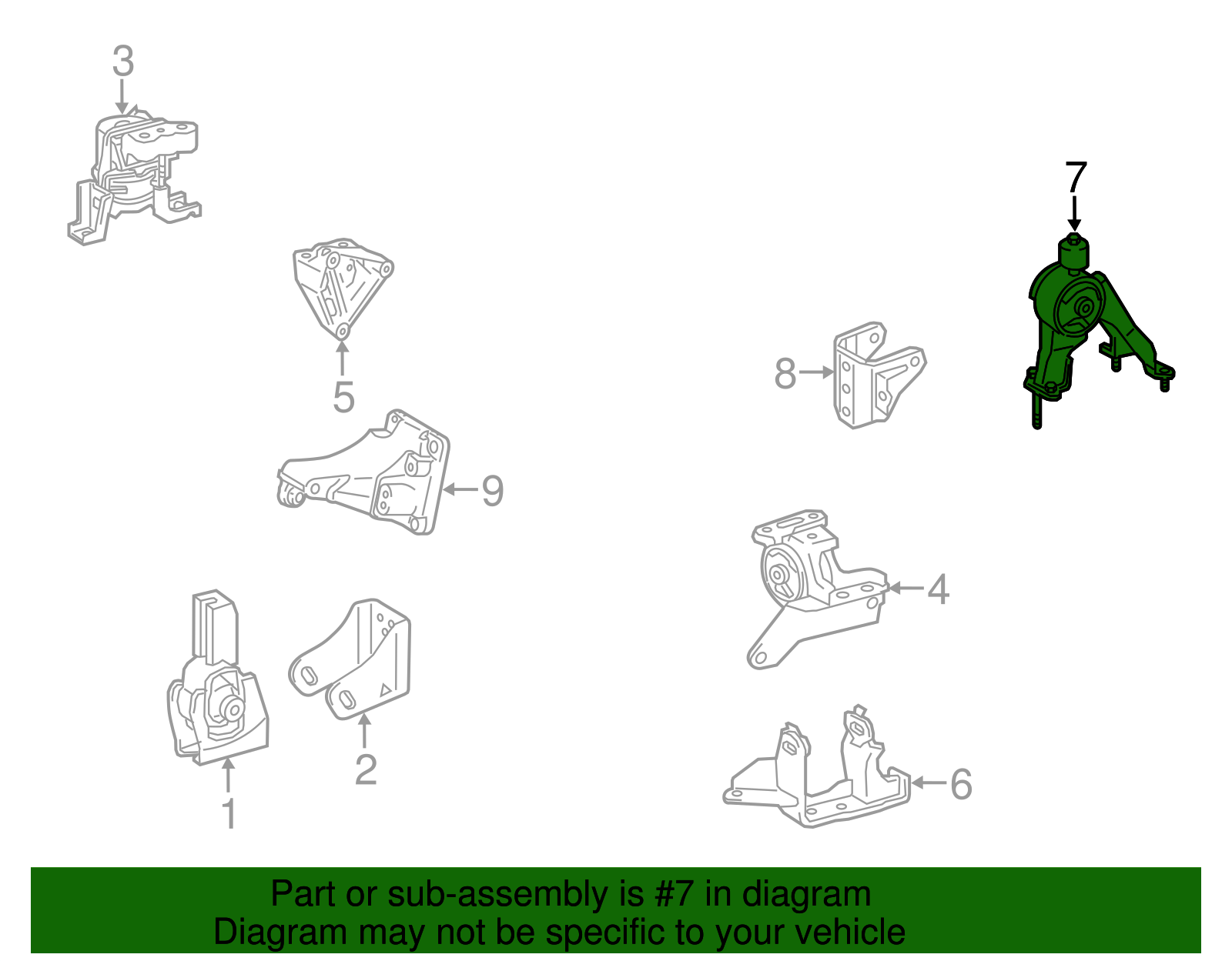 2014-2019 Toyota Corolla Engine Mount (Rear) 12371-0T260 | OEM Parts Online