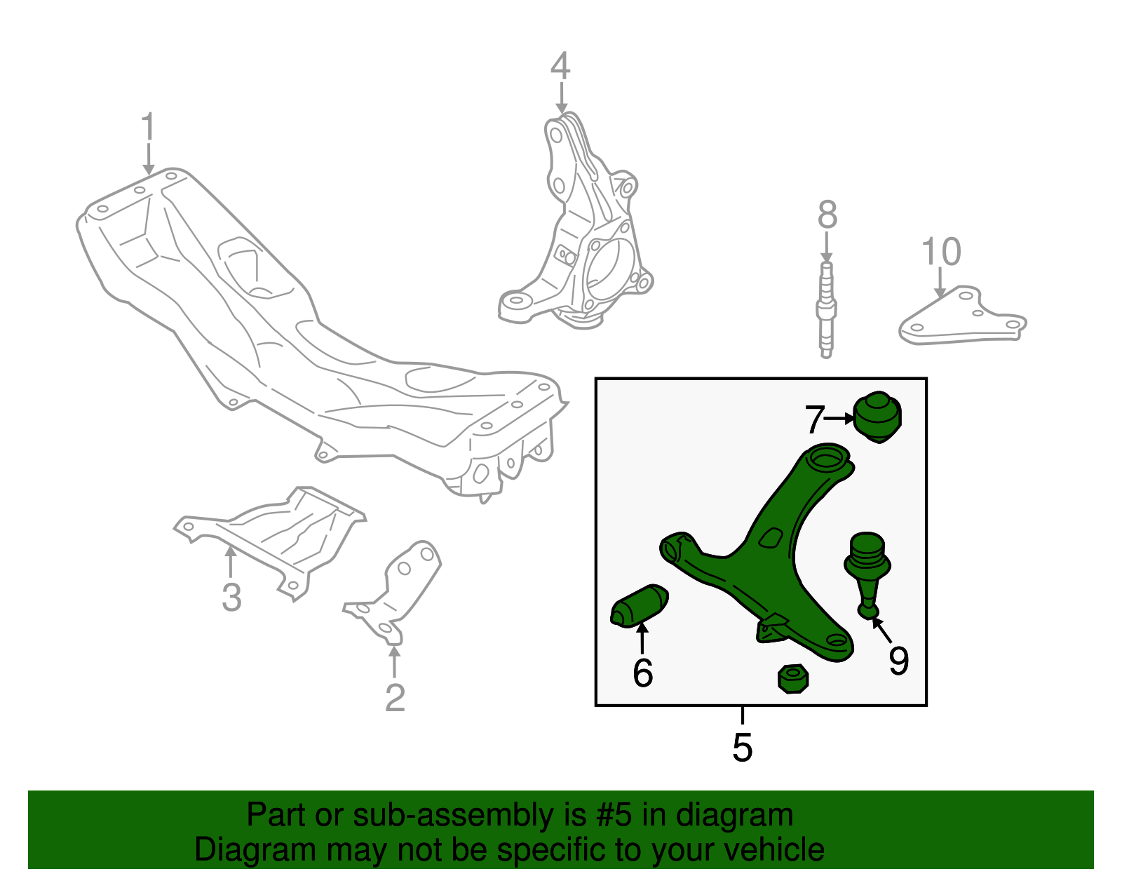 2008-2011 Subaru Impreza Lower Control Arm 20202AG194 | Subaru Parts Guys