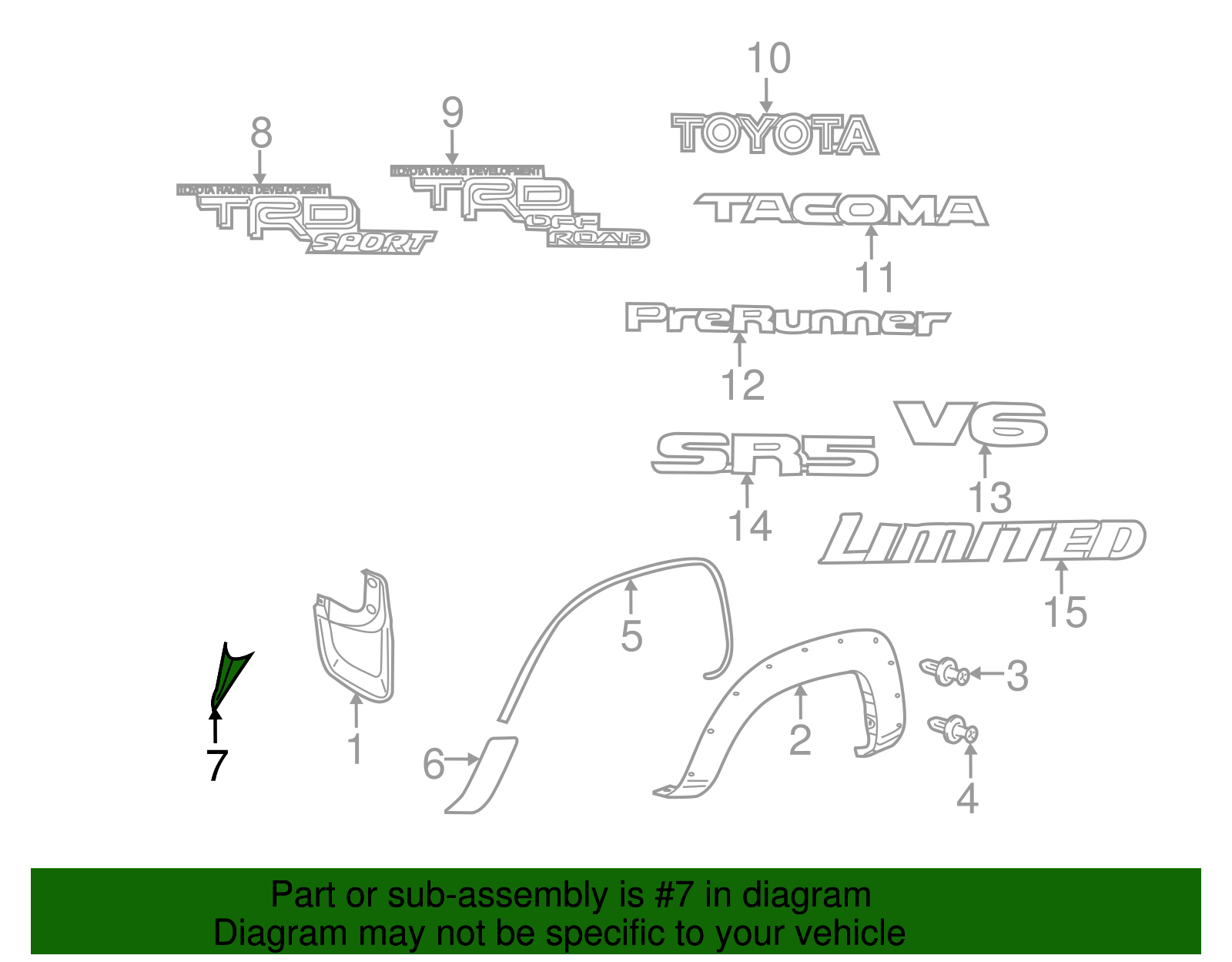 75641-04010 - Lower Molding - 2005-2015 Toyota Tacoma | Conicelli Toyota