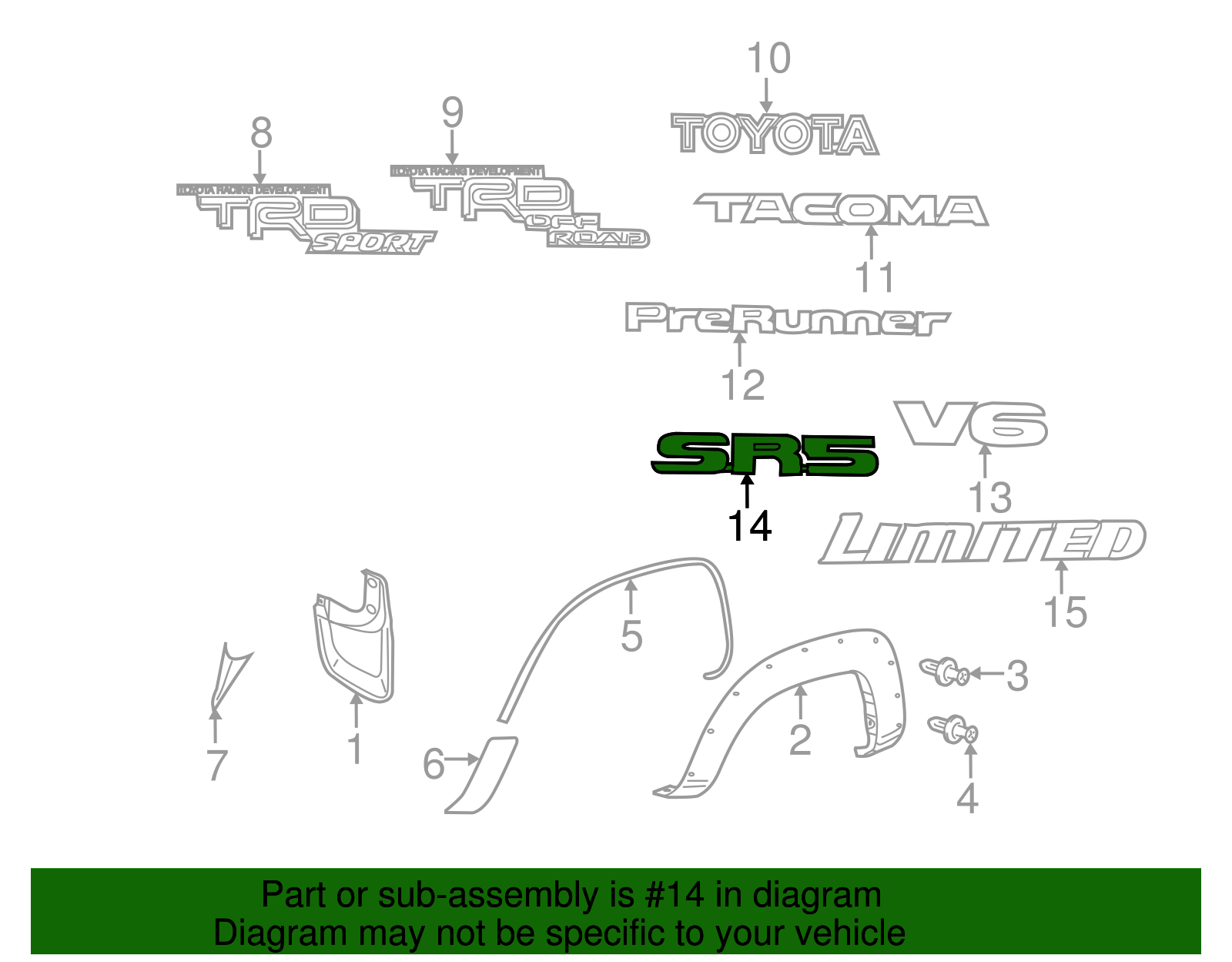 75472-04030 - Toyota Nameplate 2005-2015 Toyota Tacoma | Performance ...