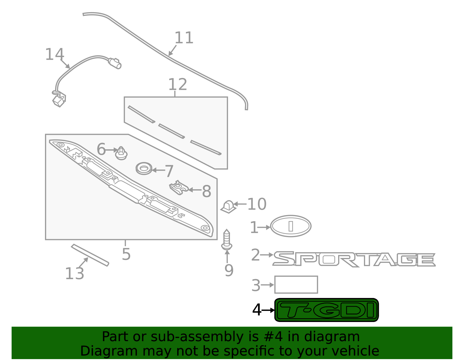 86311-2T100 - Nameplate 2011-2012 Kia Sportage | Kia.Parts Store