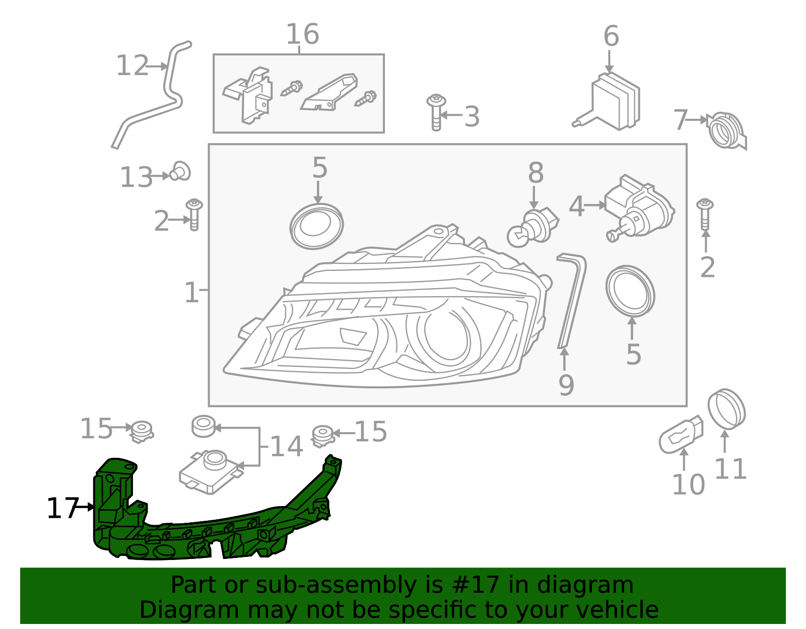 8P0-805-607-A - Headlamp Bracket 2009-2013 Audi | Audi OEM Parts Guy