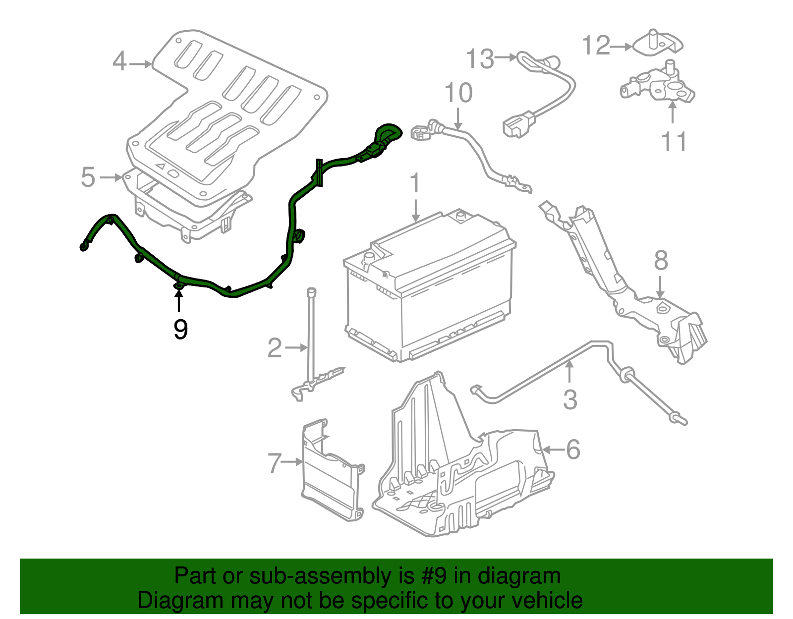 Genuine OEM Positive Cable Part# LR067369 Fits 2014-2018 Land Rover ...