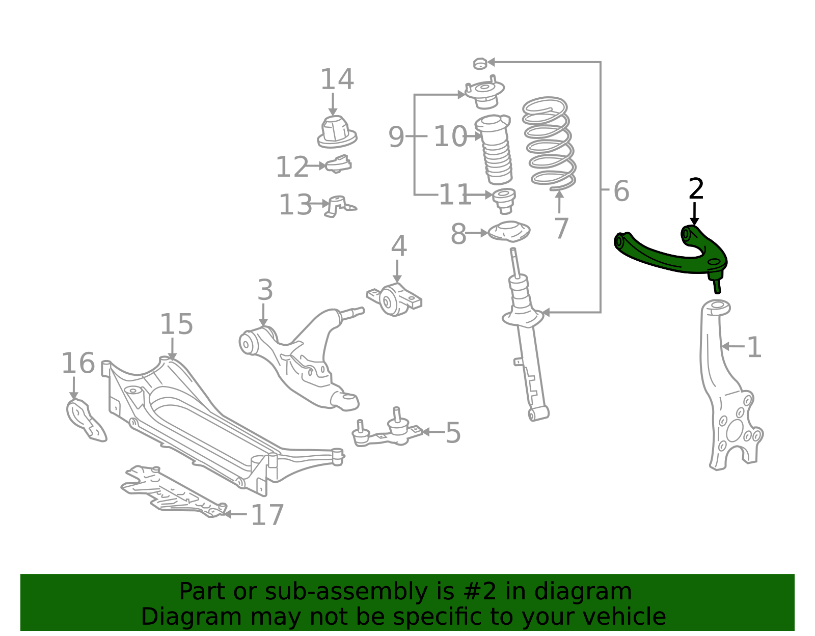 2006-2011 Lexus Upper Control Arm 48630-39085 | OEM Parts Online