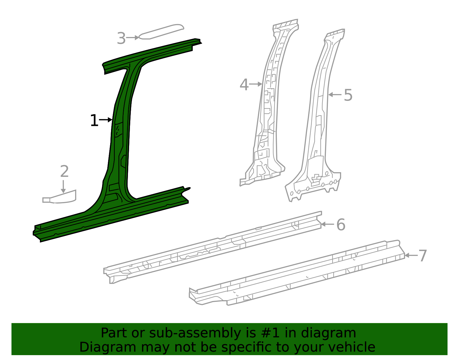 61412-04071 - Center Pillar & Rocker - 2005-2023 Toyota Tacoma | OEM ...