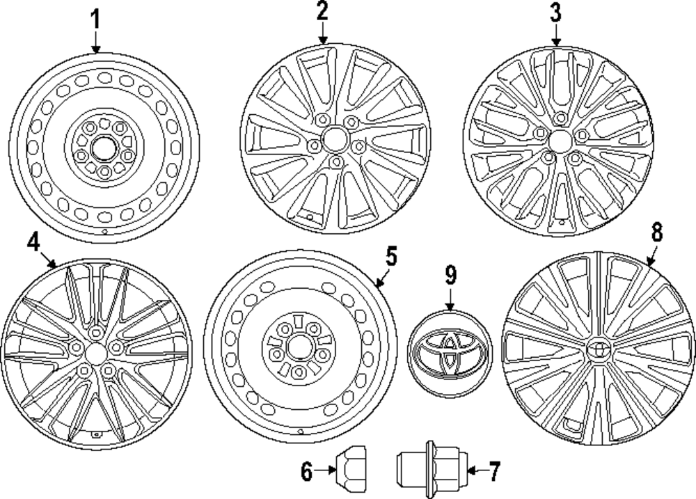 2019-2020 Toyota Camry Wheel Alloy Black 18 Inch 42611-06G90 | Toyota ...