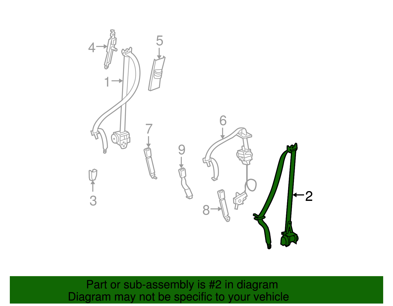 2008-2013 Toyota Tundra Lap & Shoulder Belt 73370-0C061-B0 | Toyota ...