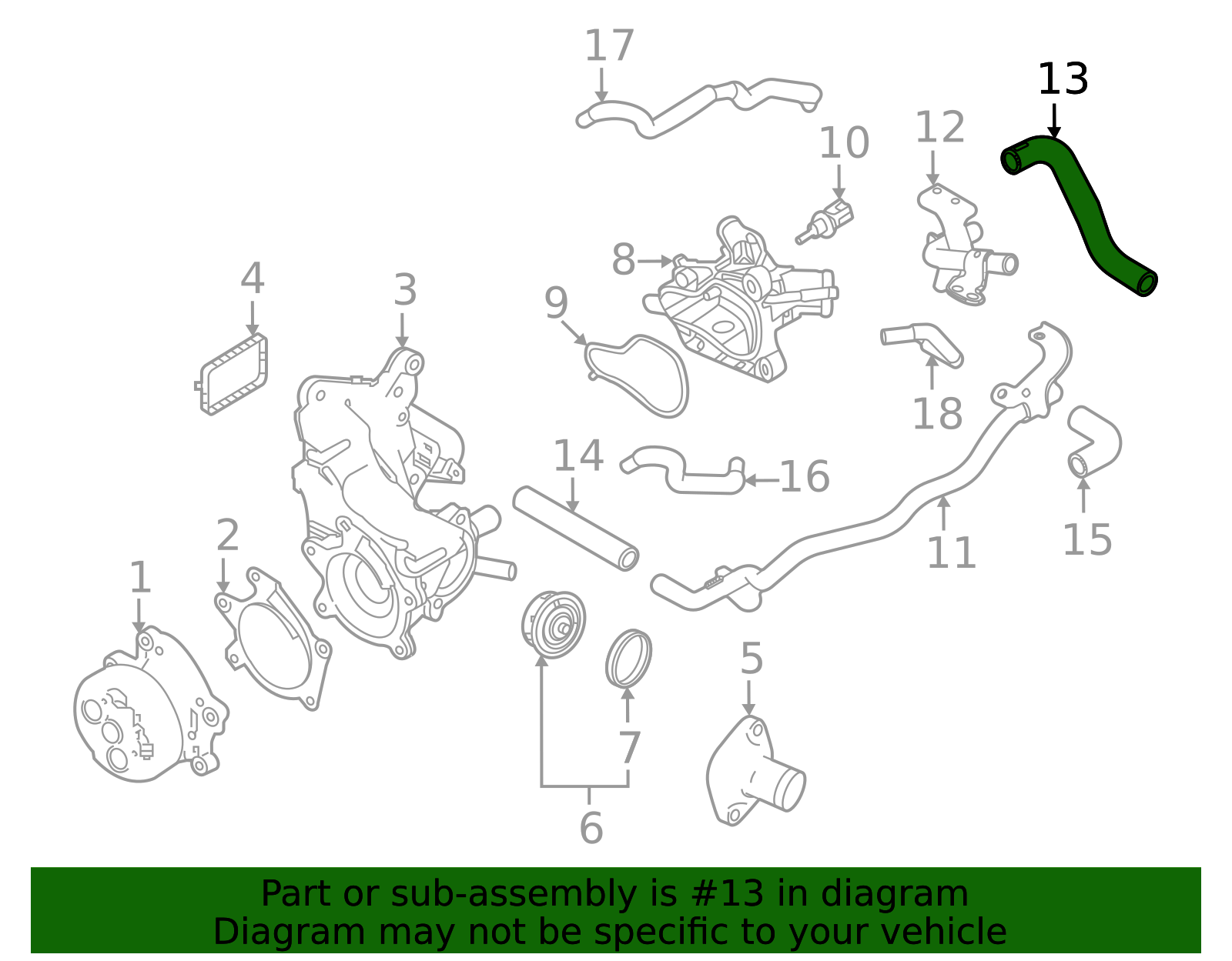 2021 Nissan Rogue Water Hose 14055-6RA2A | My Nissan Part