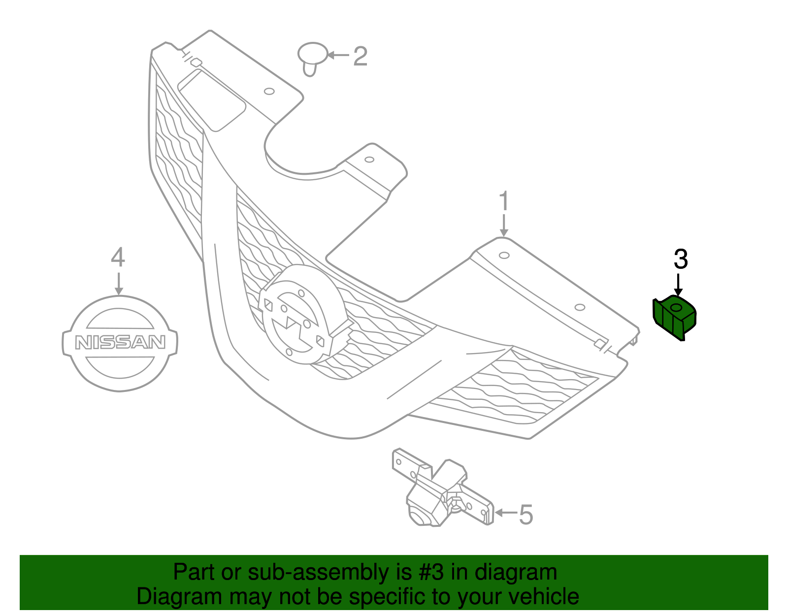 2014-2025 Nissan Grille Assembly Grommet 62319-AU000 | OEM Parts Online