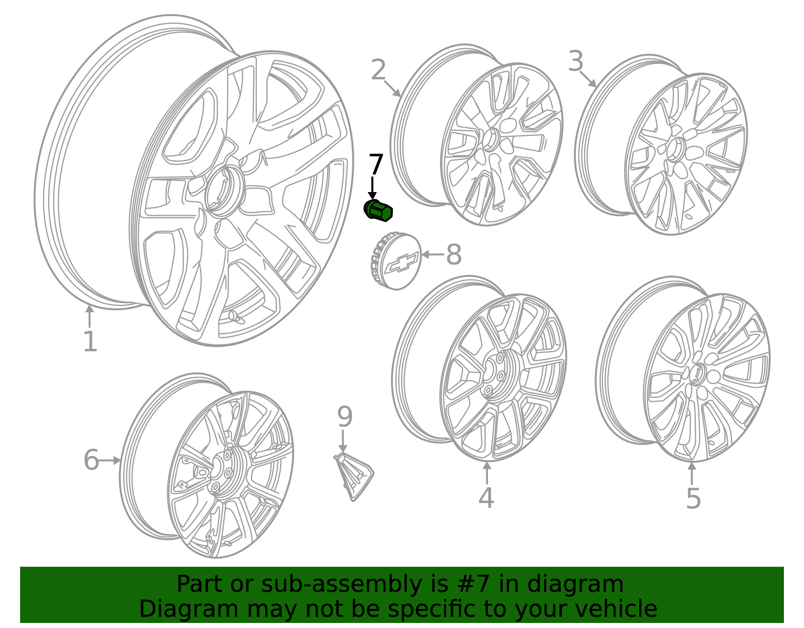 84582671 - 2022-2025 GM - 20x9-Inch Aluminum Multi-Spoke Wheel ...