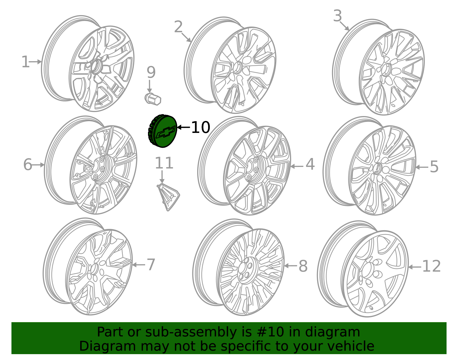 2019-2025 Chevrolet Center Cap 84335831 | TascaParts.com