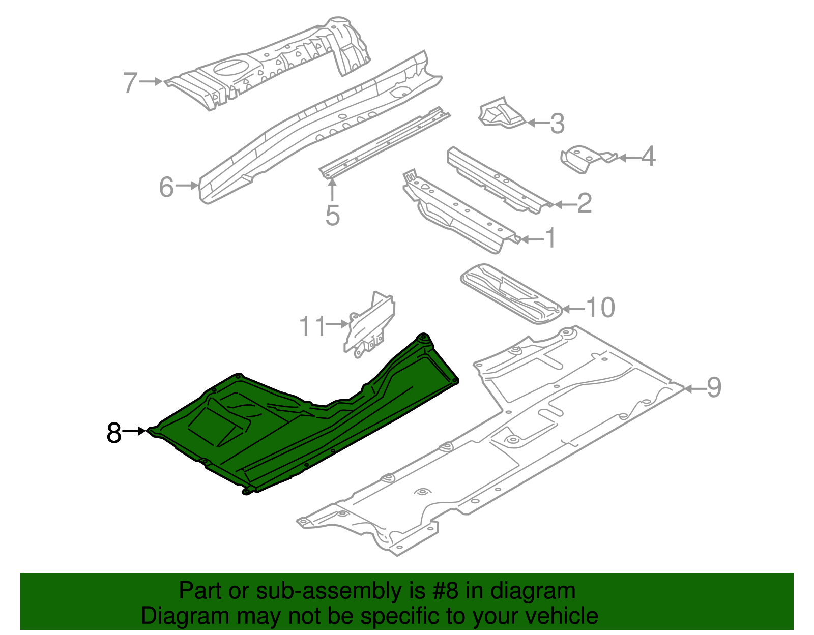 51758055961 - 2015-2020 BMW M4 Under-Body Shield (51-75-8-055-961 ...