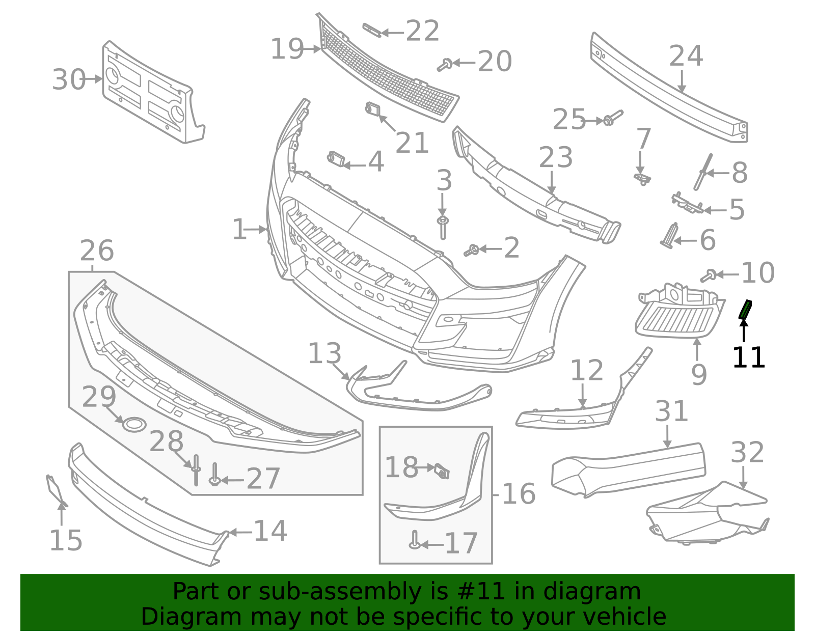 2020-2022 Ford Mustang Air Inlet Grille Clip W700869-S300A | OEM Parts Online