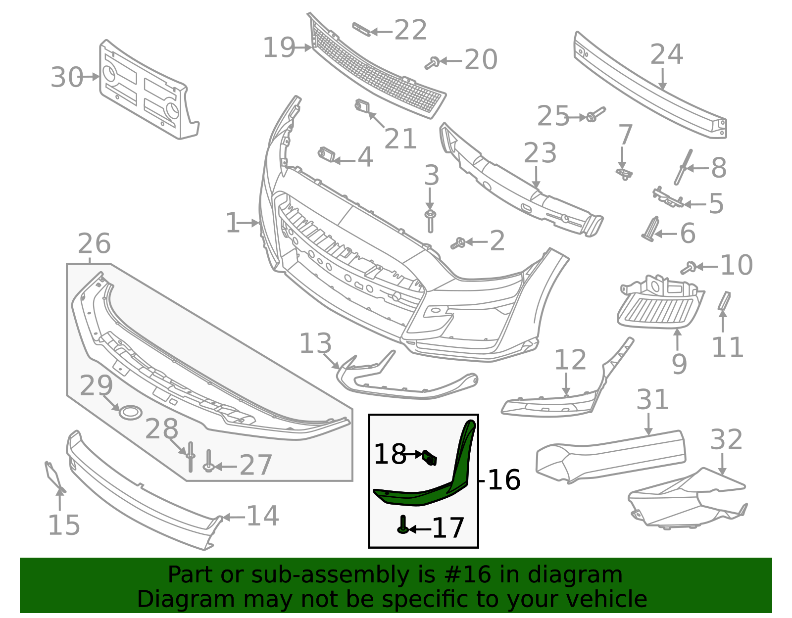 2020-2022 Ford Mustang Fog Light Trim KR3Z-17626-AA | QuirkParts