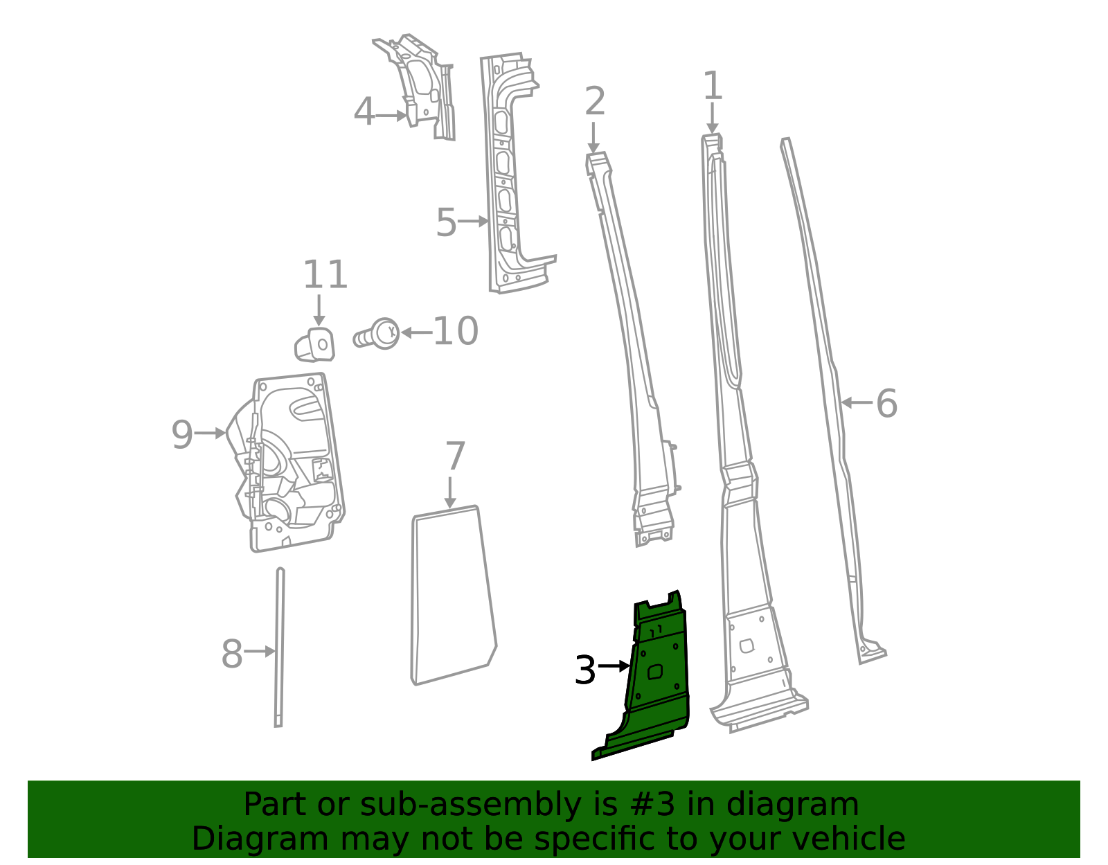 Center Pillar 68214161AB | Mopar Parts Canada