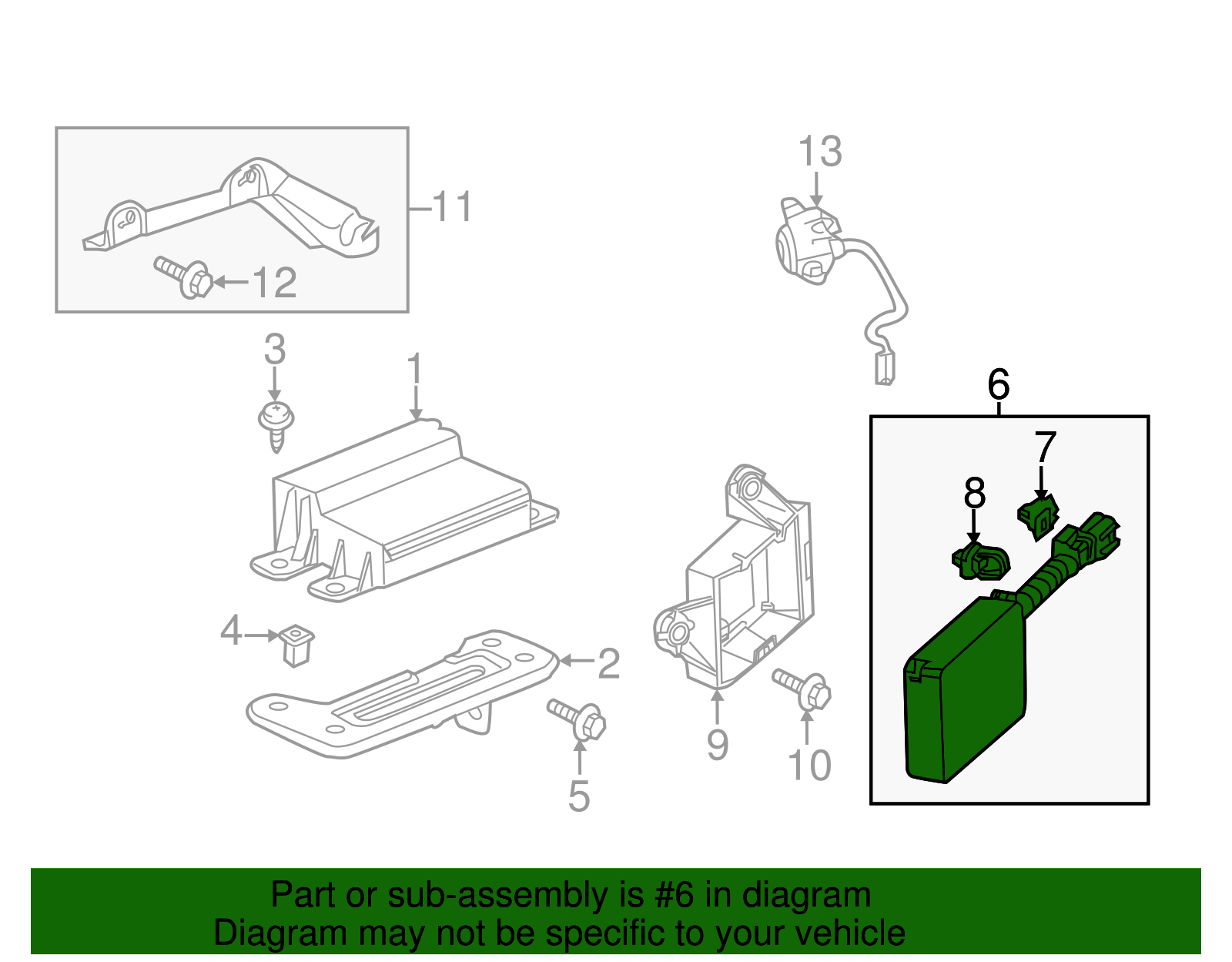 36930-TK8-A22 - 2014-2017 Honda Odyssey - Radar Assembly R BSI | Honda ...