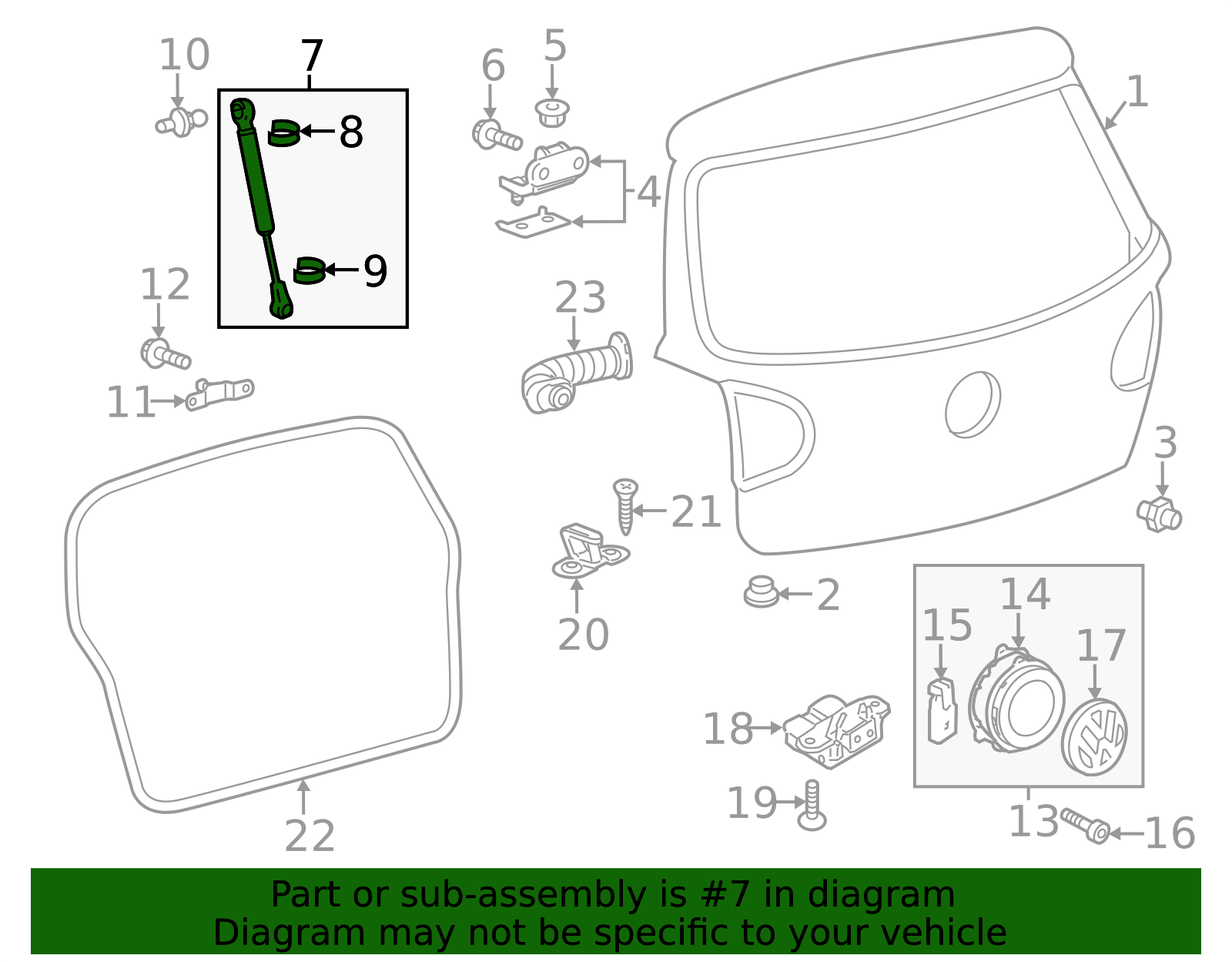 5K6-827-550-D - Lift Cylinder 2010-2014 Volkswagen | VW Direct Parts