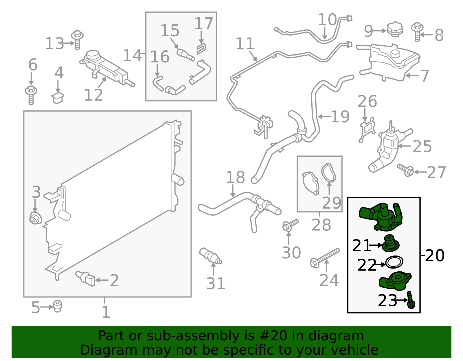 2015-2023 Ford | Thermostat Unit | FR3Z-8575-A | Walls' Ford Parts