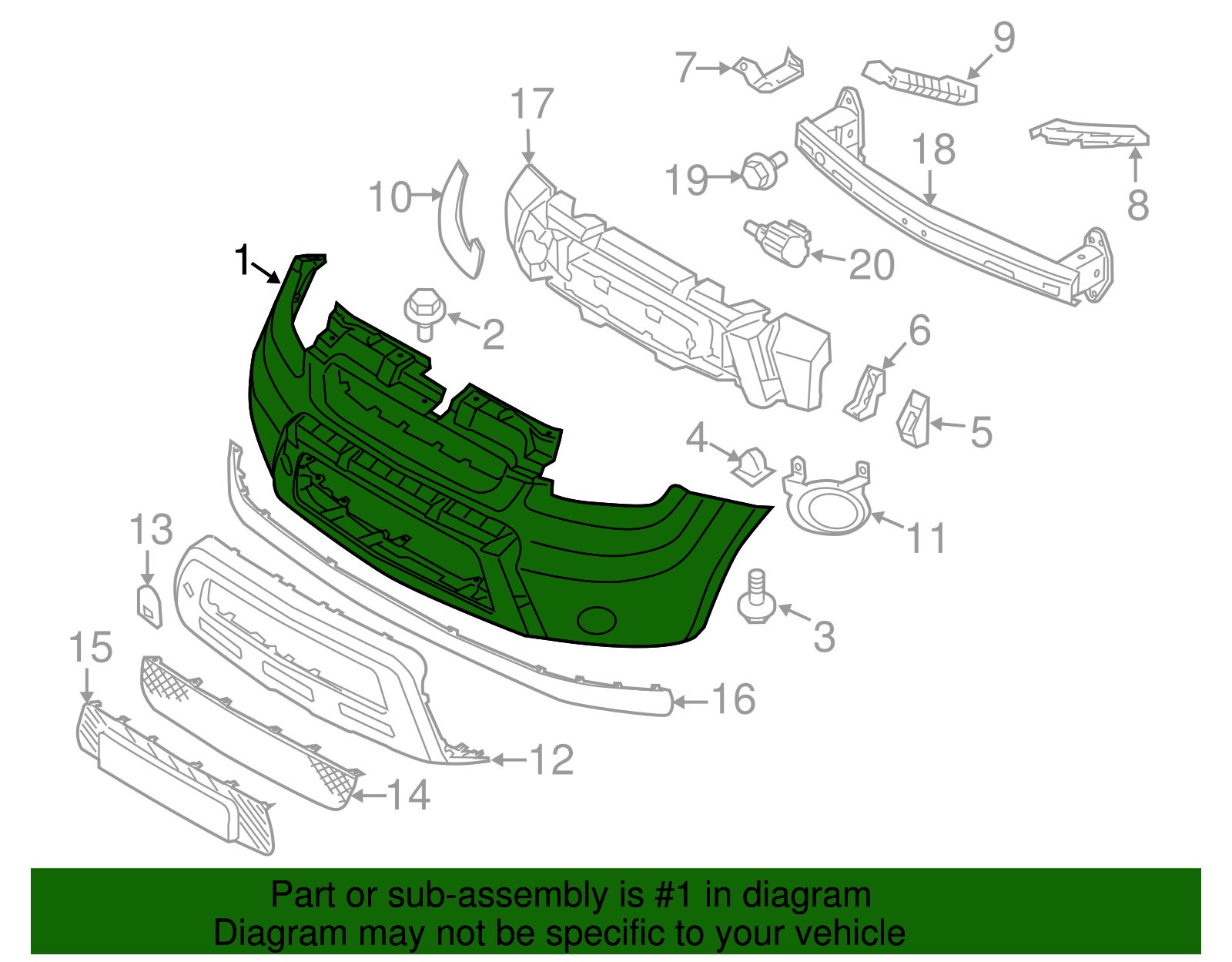 86511-2K000 - Bumper Cover 2010-2011 Kia Soul | Kia.Parts Store