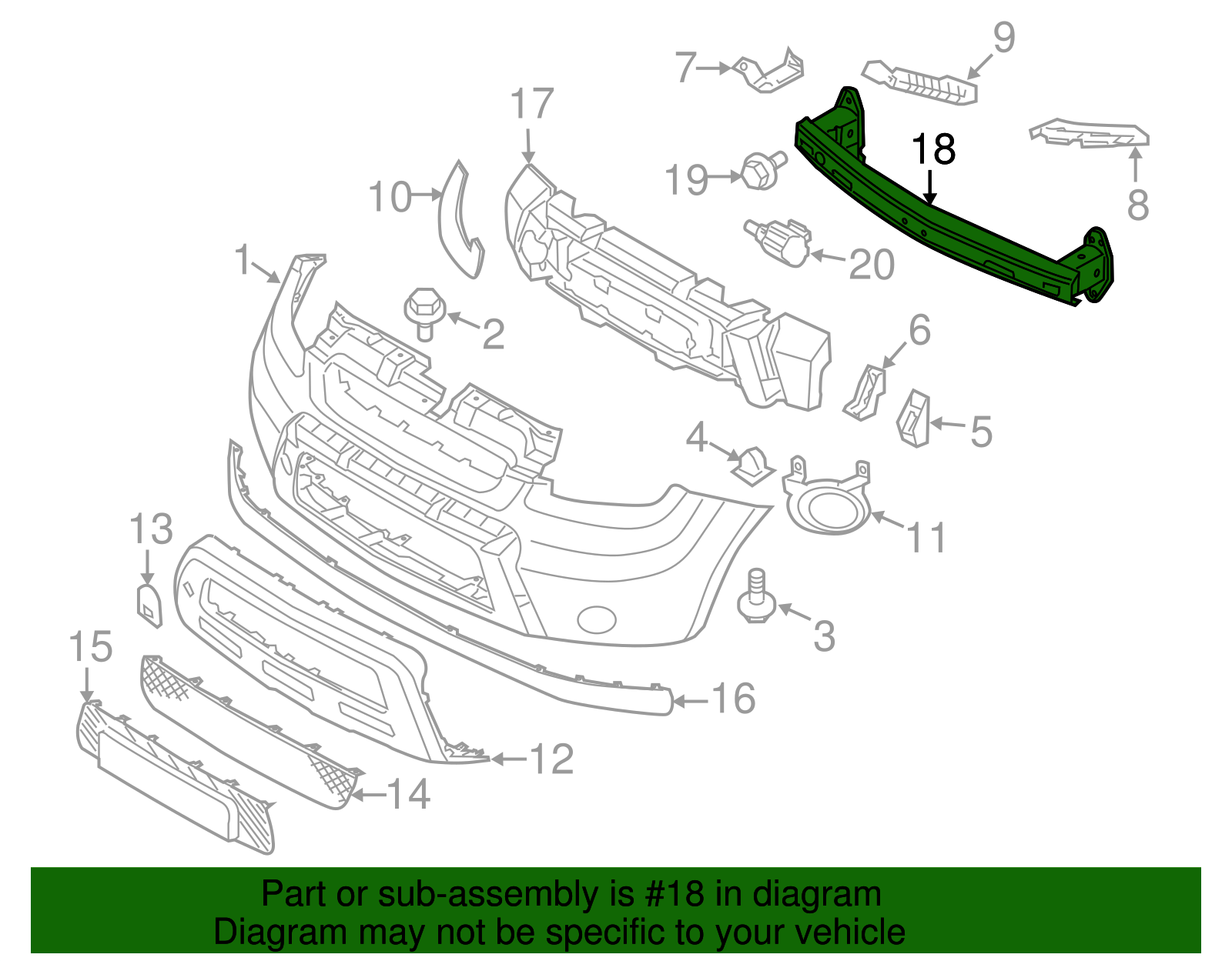 86530-2K300 - Impact Bar 2010-2011 Kia Soul | Kia.Parts Store